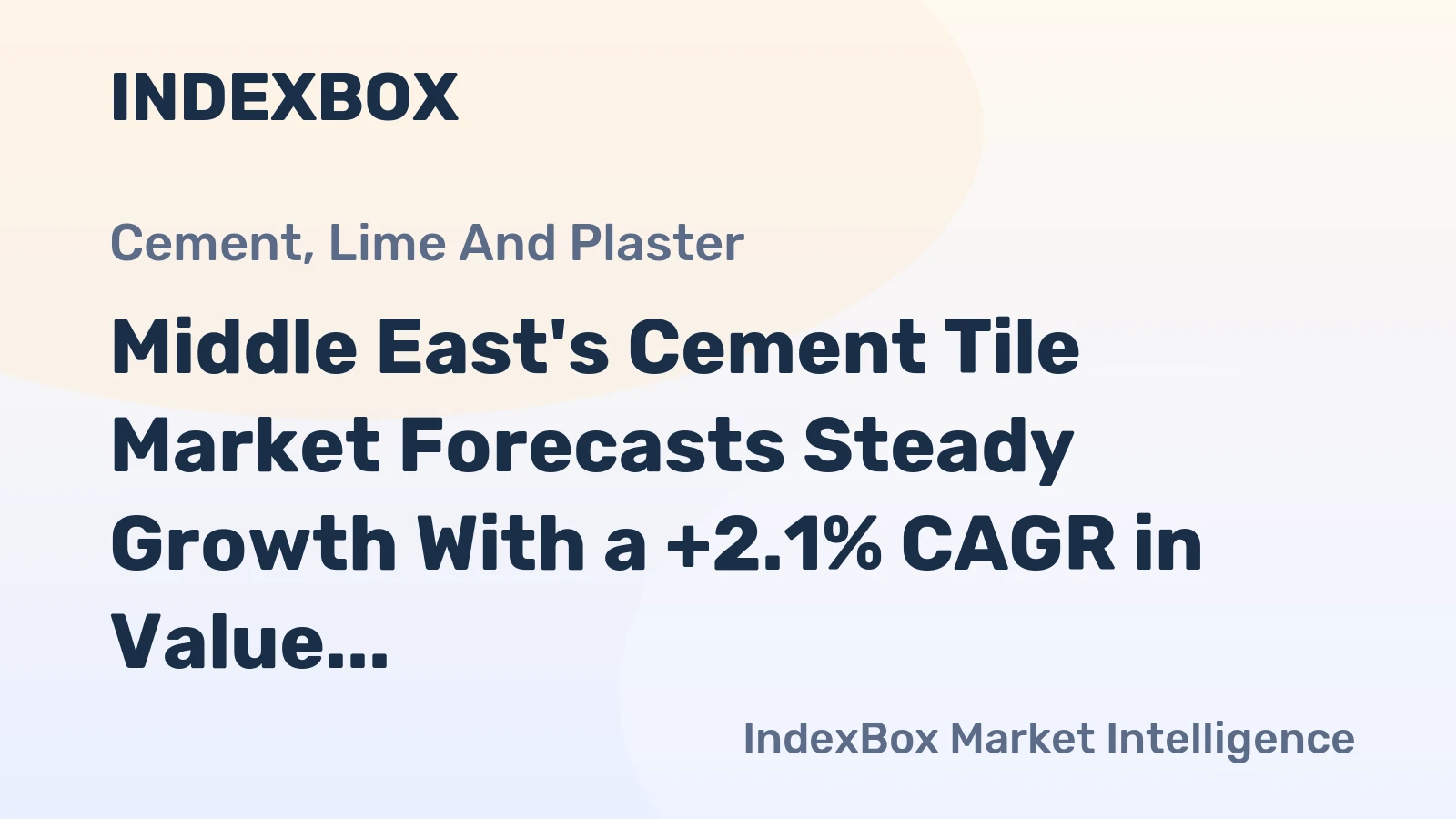 Middle East's Cement Tile Market Forecasts Steady Growth With a +2.1% CAGR in Value Through 2035