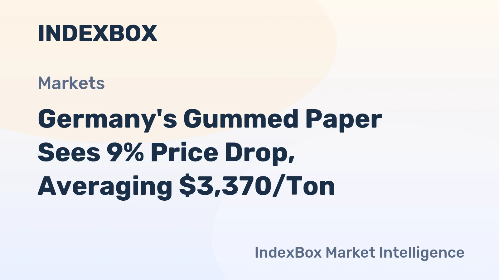 Germany's Gummed Paper Sees 9% Price Drop, Averaging $3,370/Ton