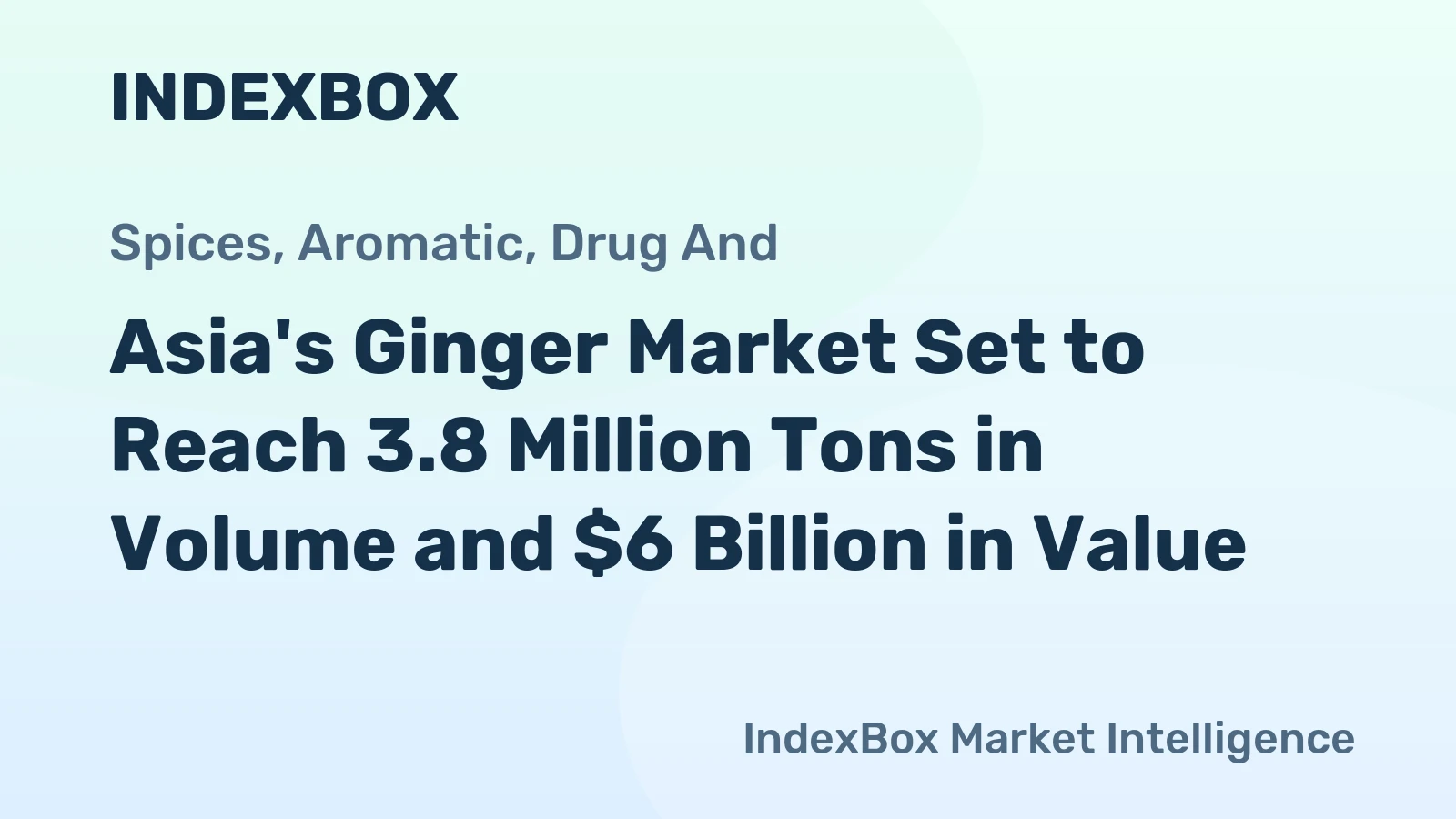 Asia's Ginger Market Set to Reach 3.8 Million Tons in Volume and $6 Billion in Value