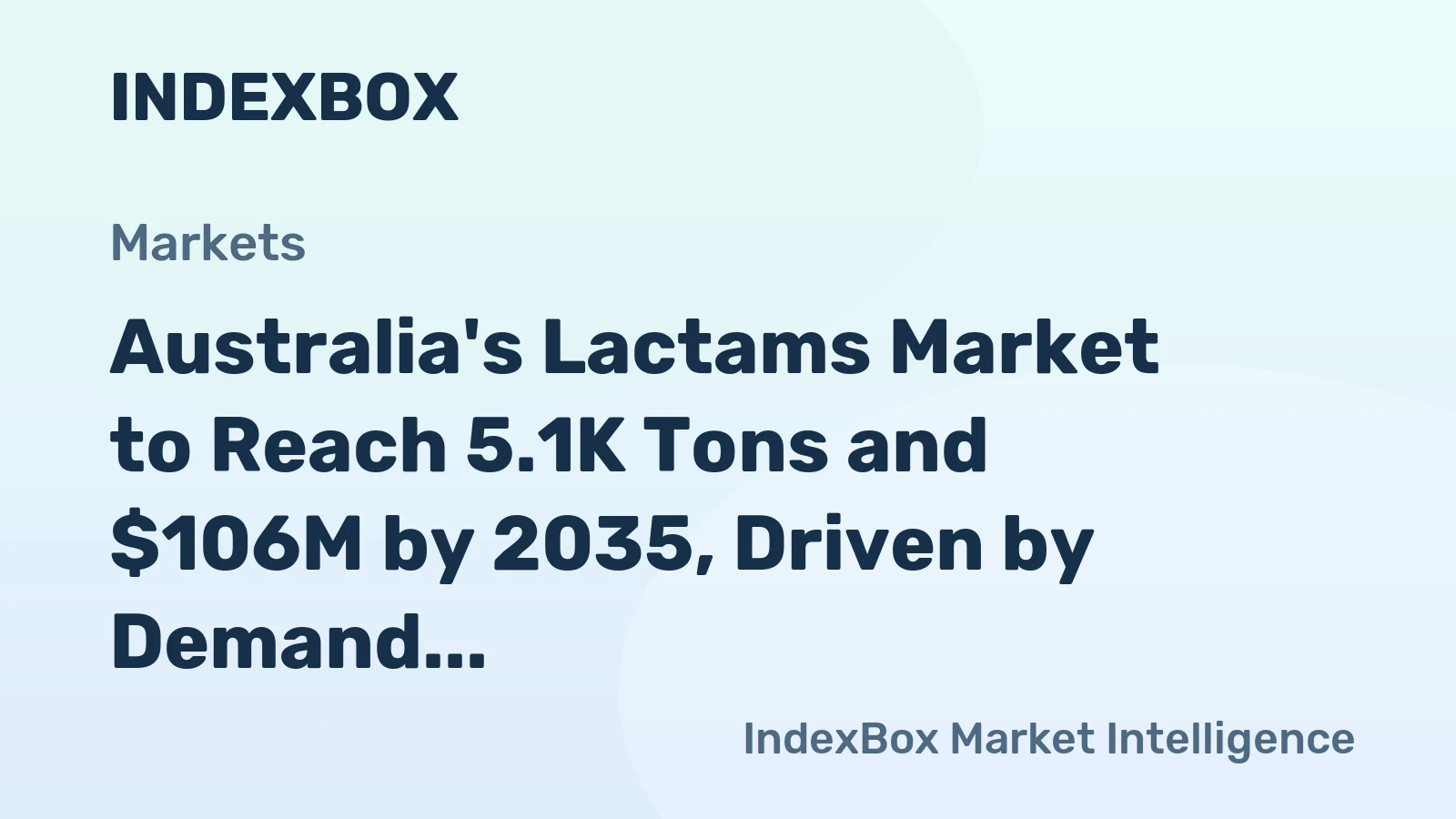 Australia's Lactams Market to Reach 5.1K Tons and $106M by 2035, Driven by Demand from Heterocyclic Compounds