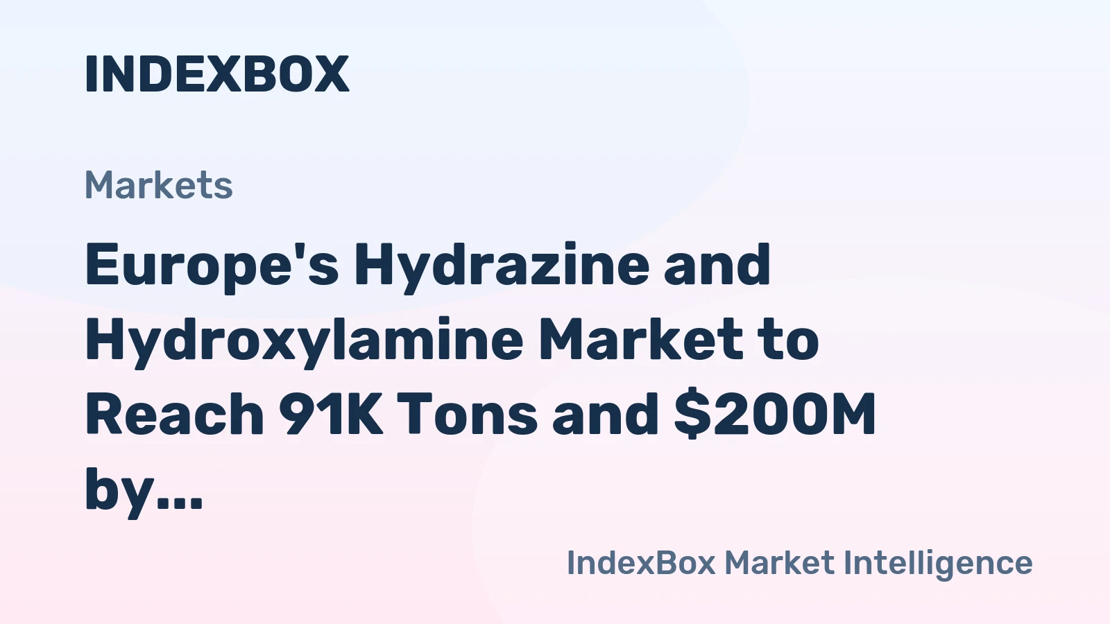 Europe's Hydrazine and Hydroxylamine Market to Reach 91K Tons and $200M by 2035