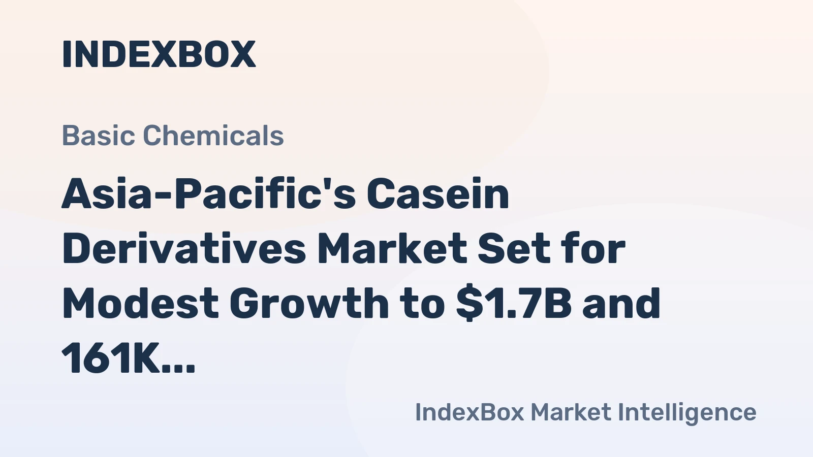 Asia-Pacific's Casein Derivatives Market Set for Modest Growth to $1.7B and 161K Tons by 2035