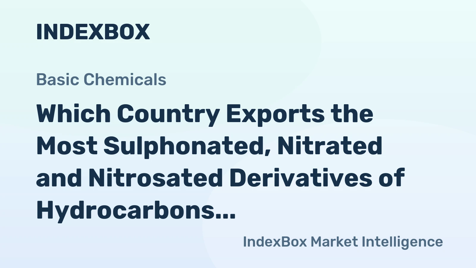 Which Country Exports the Most Sulphonated, Nitrated and Nitrosated Derivatives of Hydrocarbons in the World?