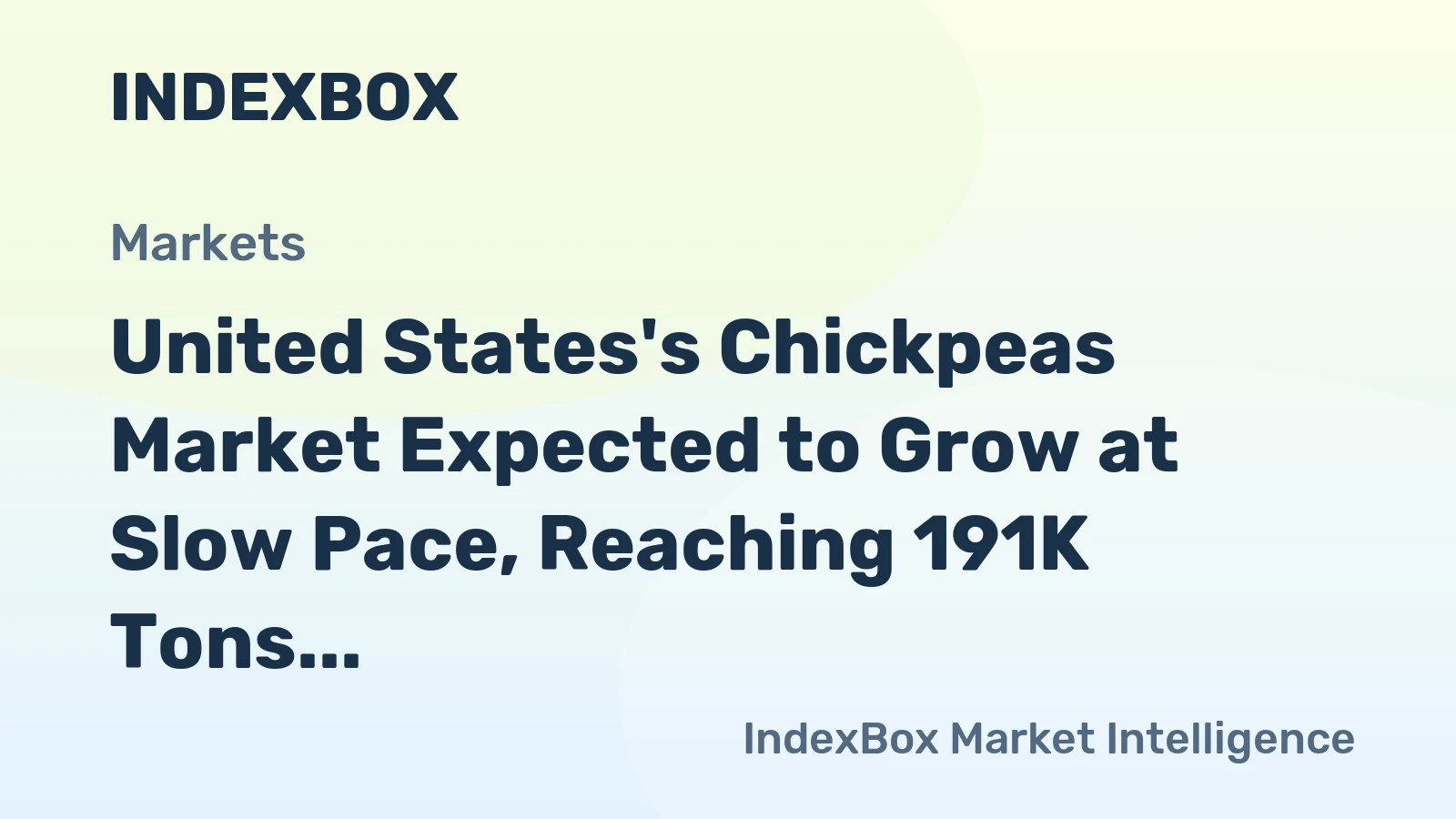 United States's Chickpeas Market Expected to Grow at Slow Pace, Reaching 191K Tons and $198M by 2035