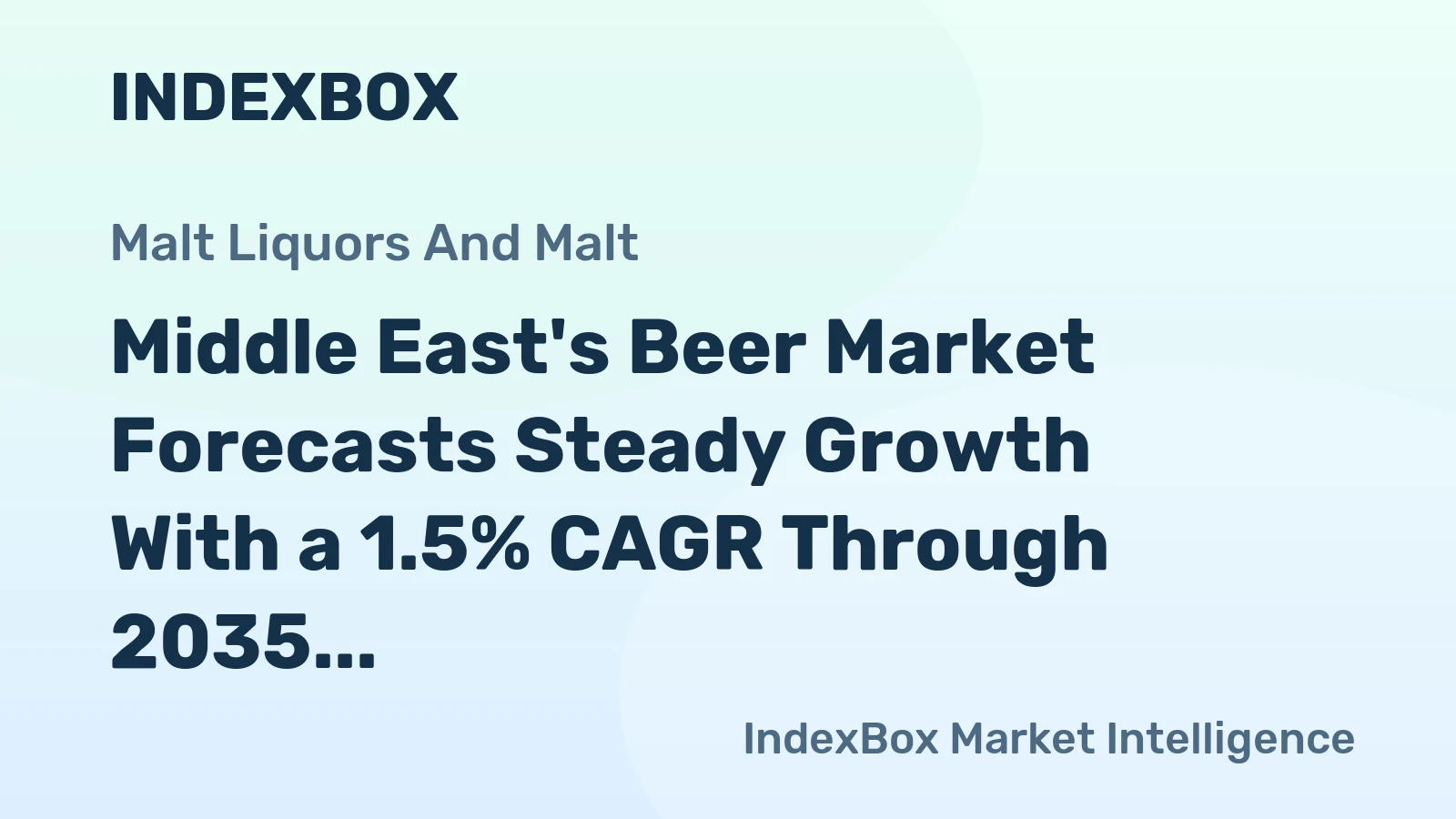 Middle East's Beer Market Forecasts Steady Growth With a 1.5% CAGR Through 2035