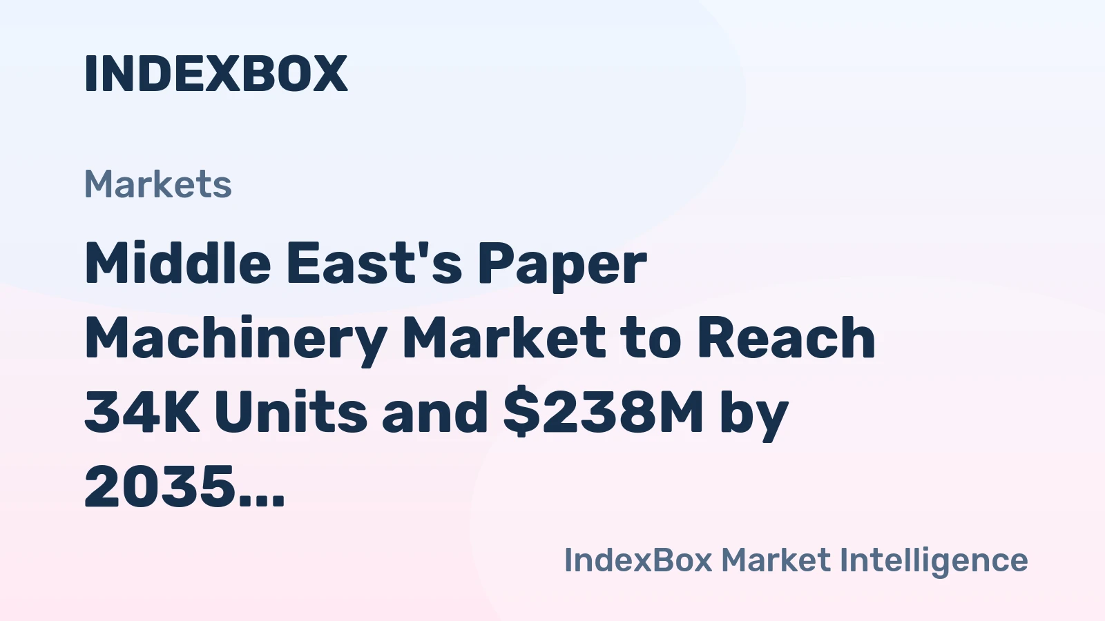Middle East's Paper Machinery Market to Reach 34K Units and $238M by 2035 After 2024 Contraction