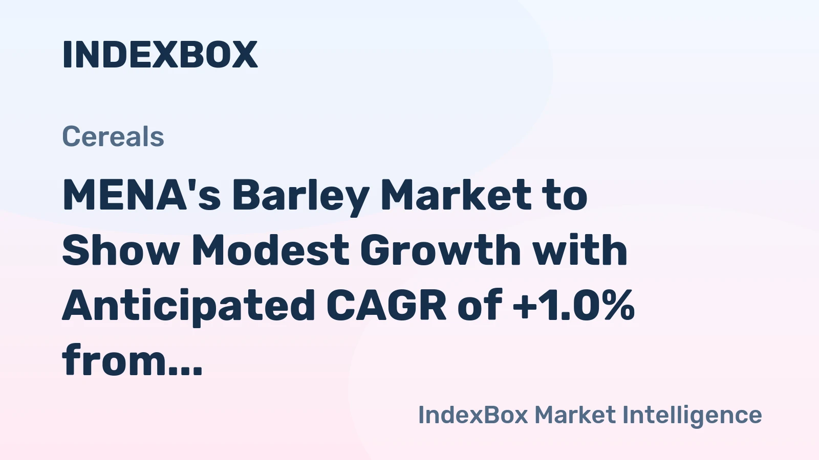 MENA's Barley Market to Show Modest Growth with Anticipated CAGR of +1.0% from 2024 to 2035