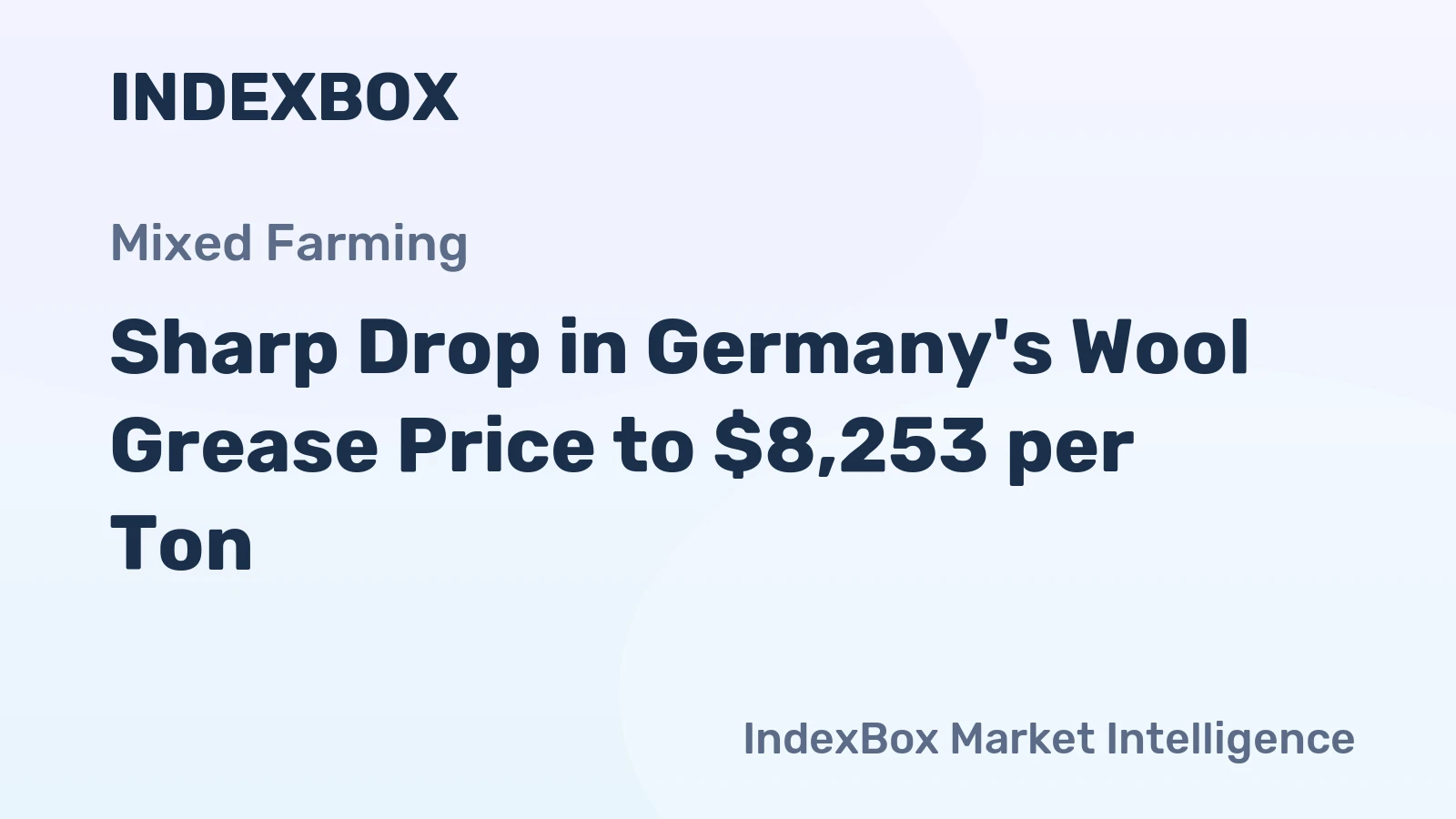 Sharp Drop in Germany's Wool Grease Price to $8,253 per Ton