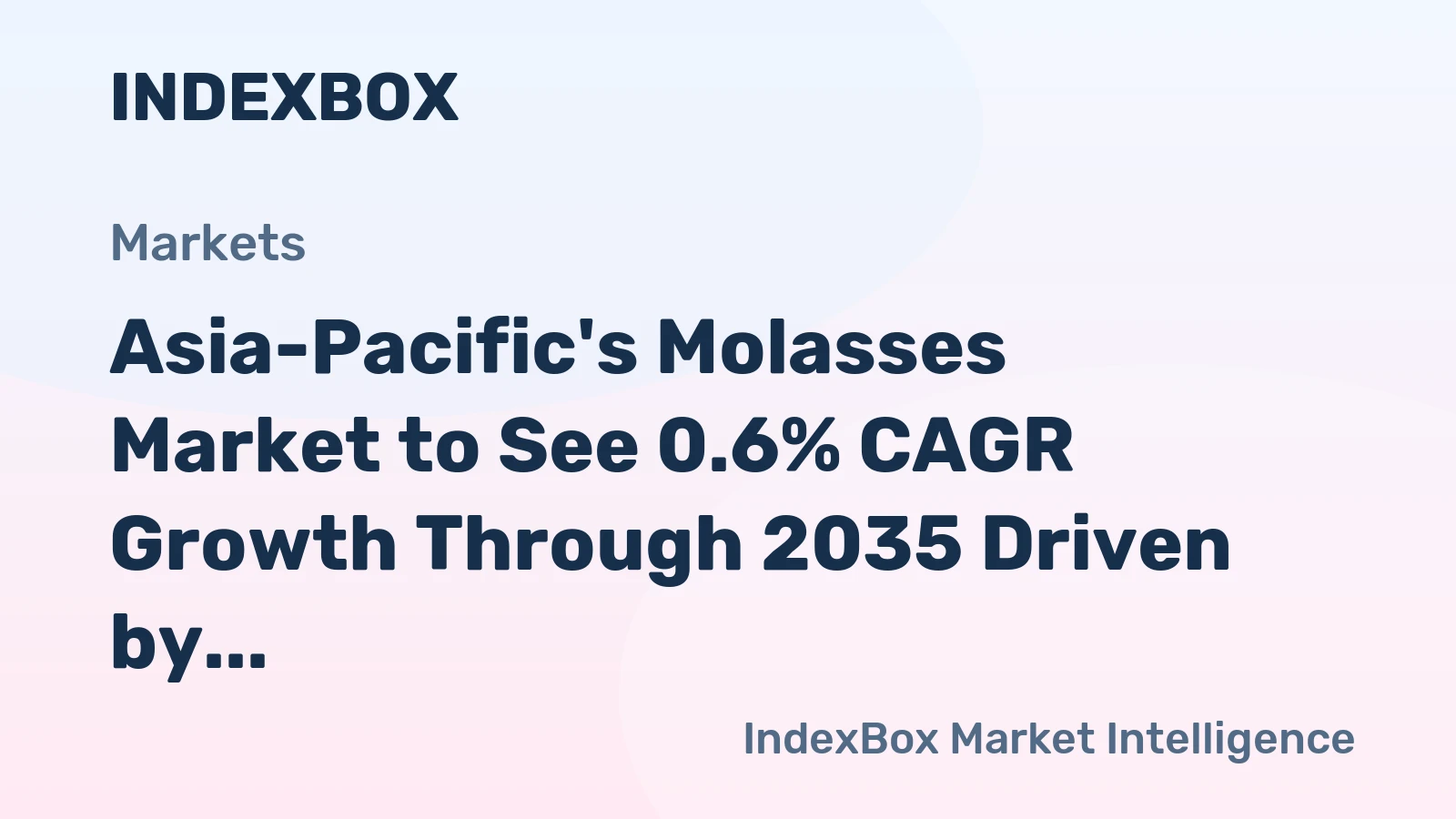 Asia-Pacific's Molasses Market to See 0.6% CAGR Growth Through 2035 Driven by Increasing Demand