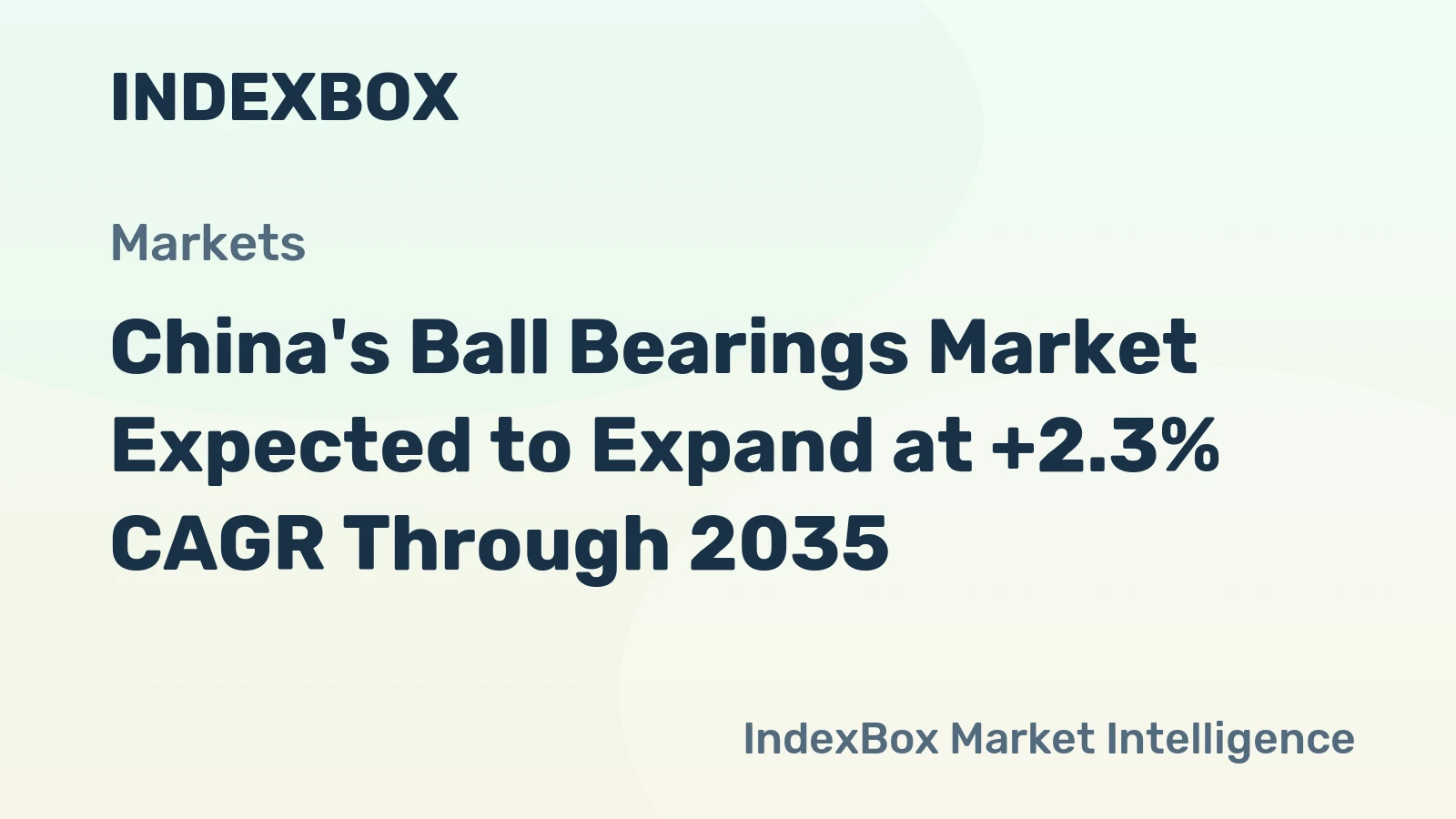 China's Ball Bearings Market Expected to Expand at +2.3% CAGR Through 2035