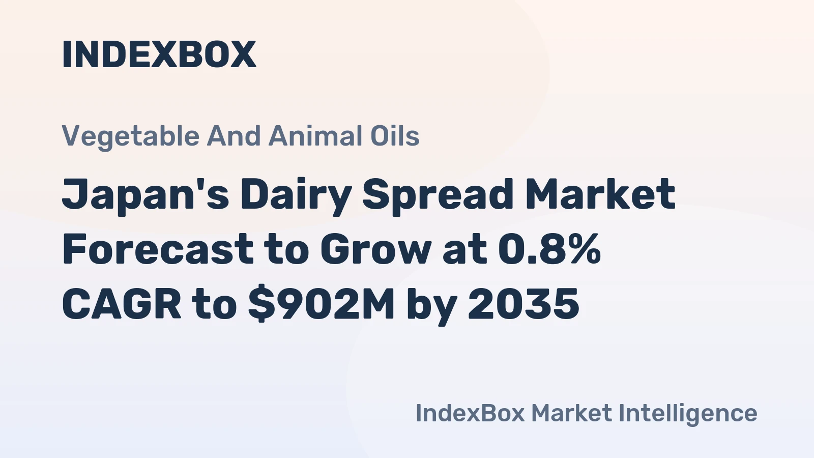 Japan's Dairy Spread Market Forecast to Grow at 0.8% CAGR to $902M by 2035