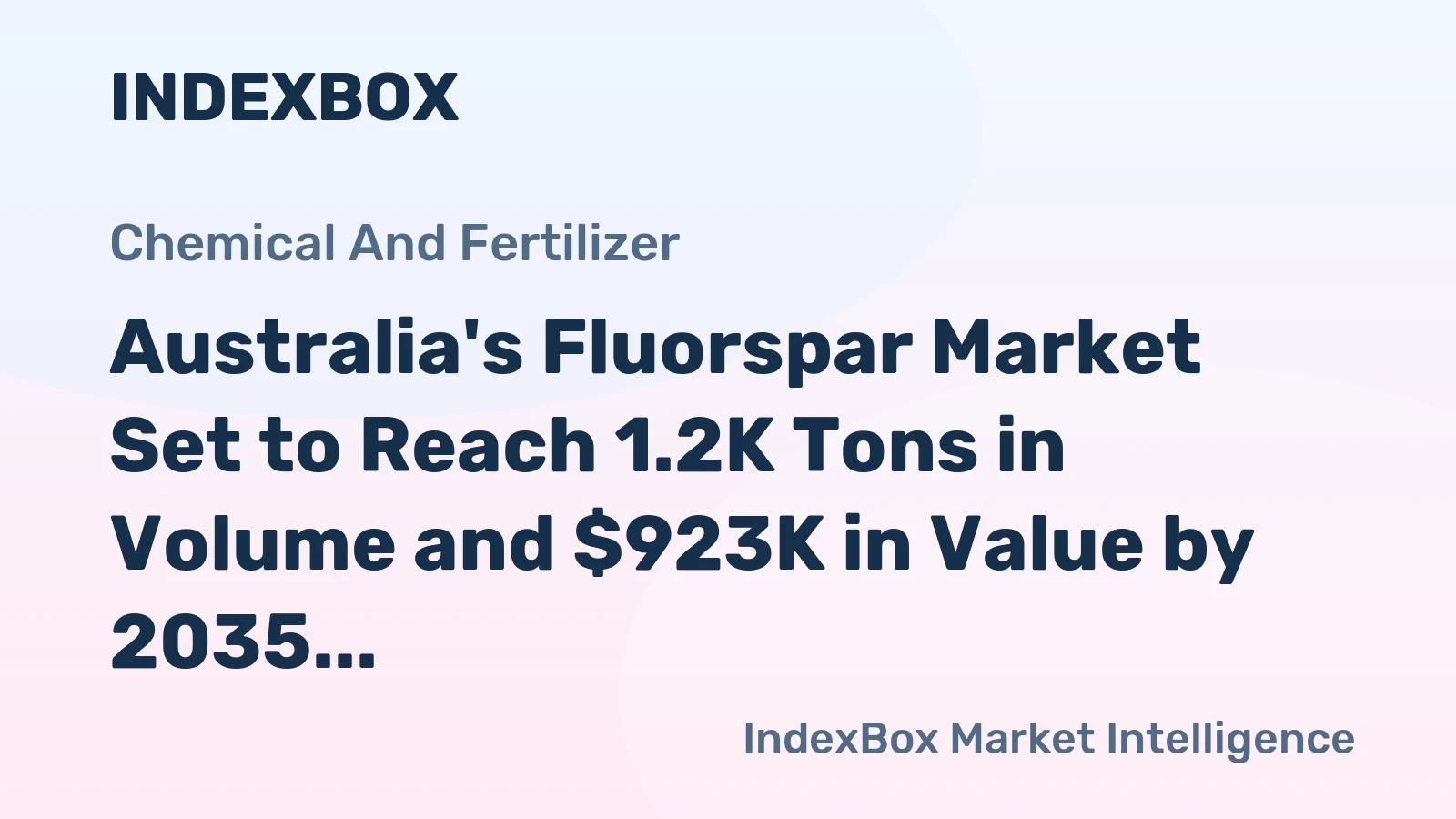Australia's Fluorspar Market Set to Reach 1.2K Tons in Volume and $923K in Value by 2035