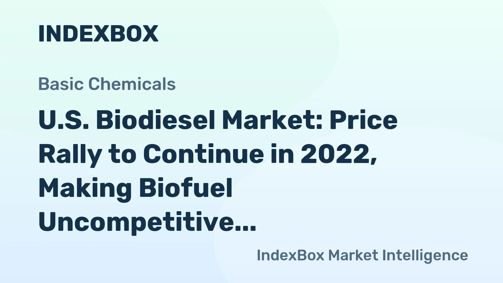 U.S. Biodiesel Market: Price Rally to Continue in 2022, Making Biofuel Uncompetitive
