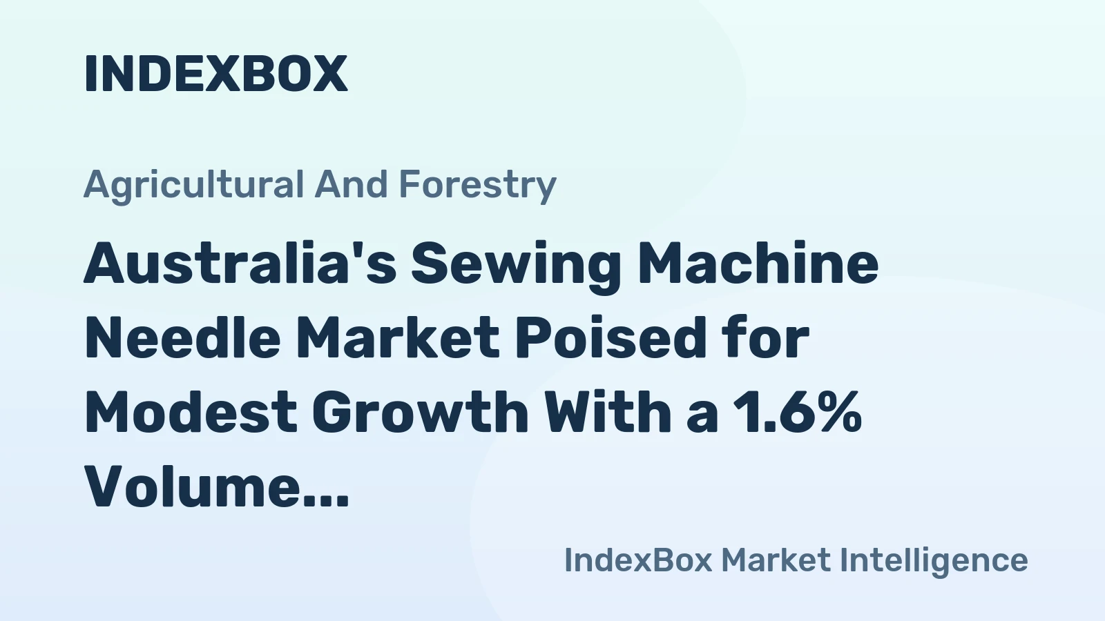 Australia's Sewing Machine Needle Market Poised for Modest Growth With a 1.6% Volume CAGR