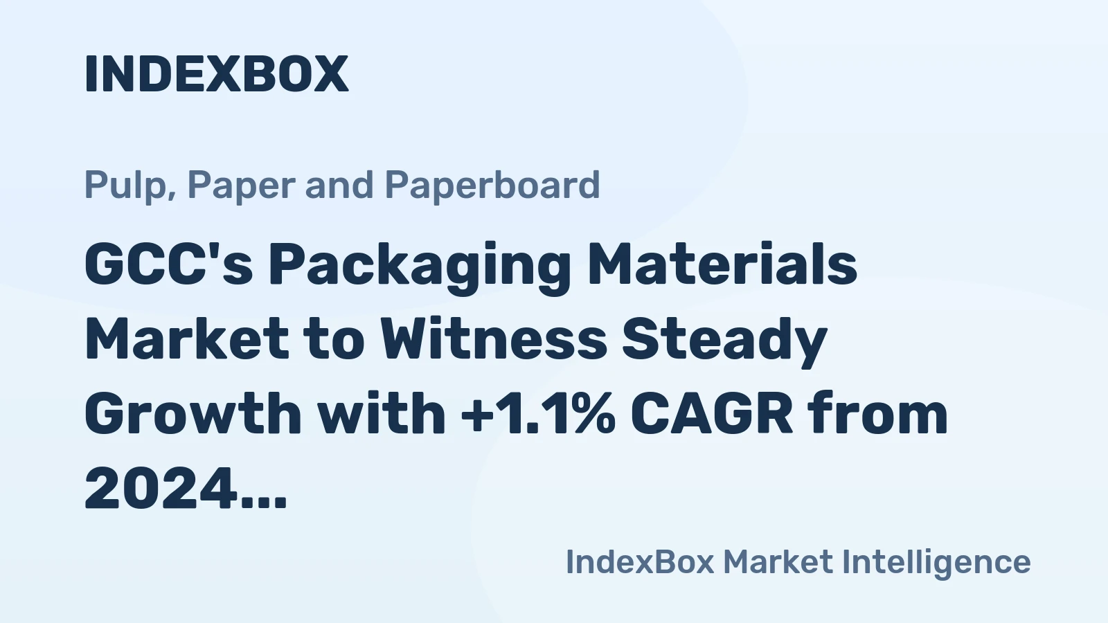 GCC's Packaging Materials Market to Witness Steady Growth with +1.1% CAGR from 2024 to 2035
