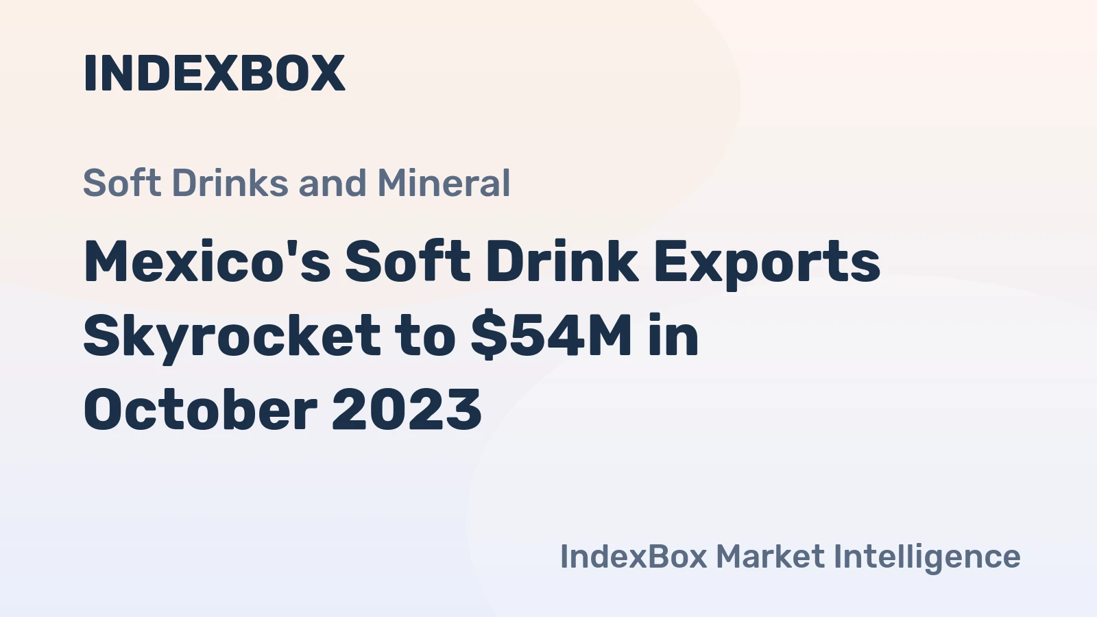 Mexico's Soft Drink Exports Skyrocket to $54M in October 2023