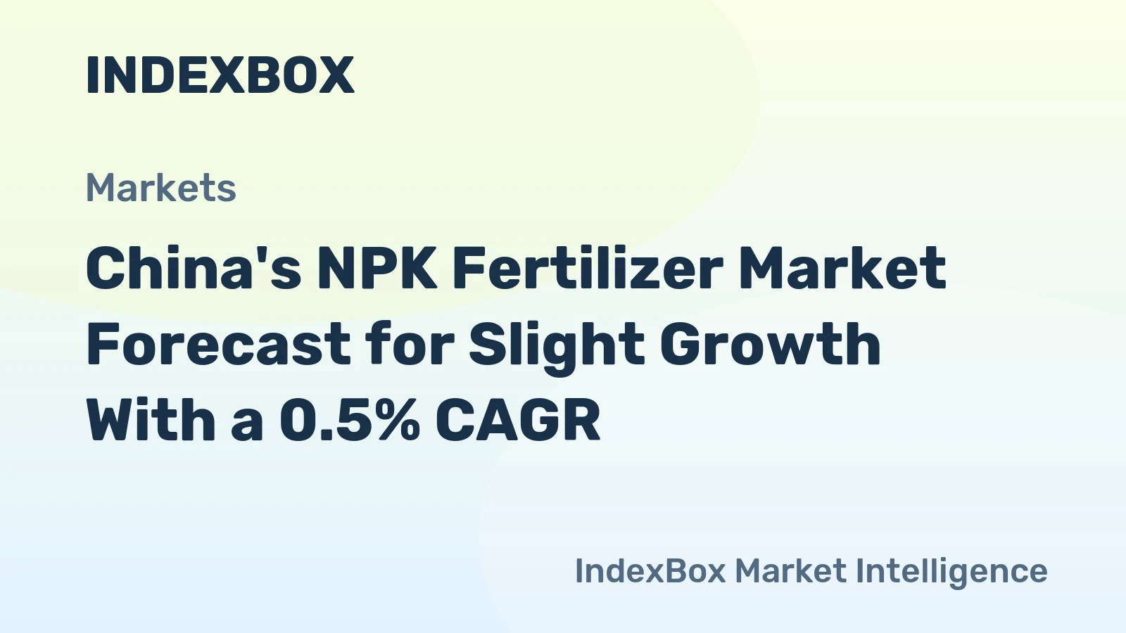 China's NPK Fertilizer Market Forecast for Slight Growth With a 0.5% CAGR