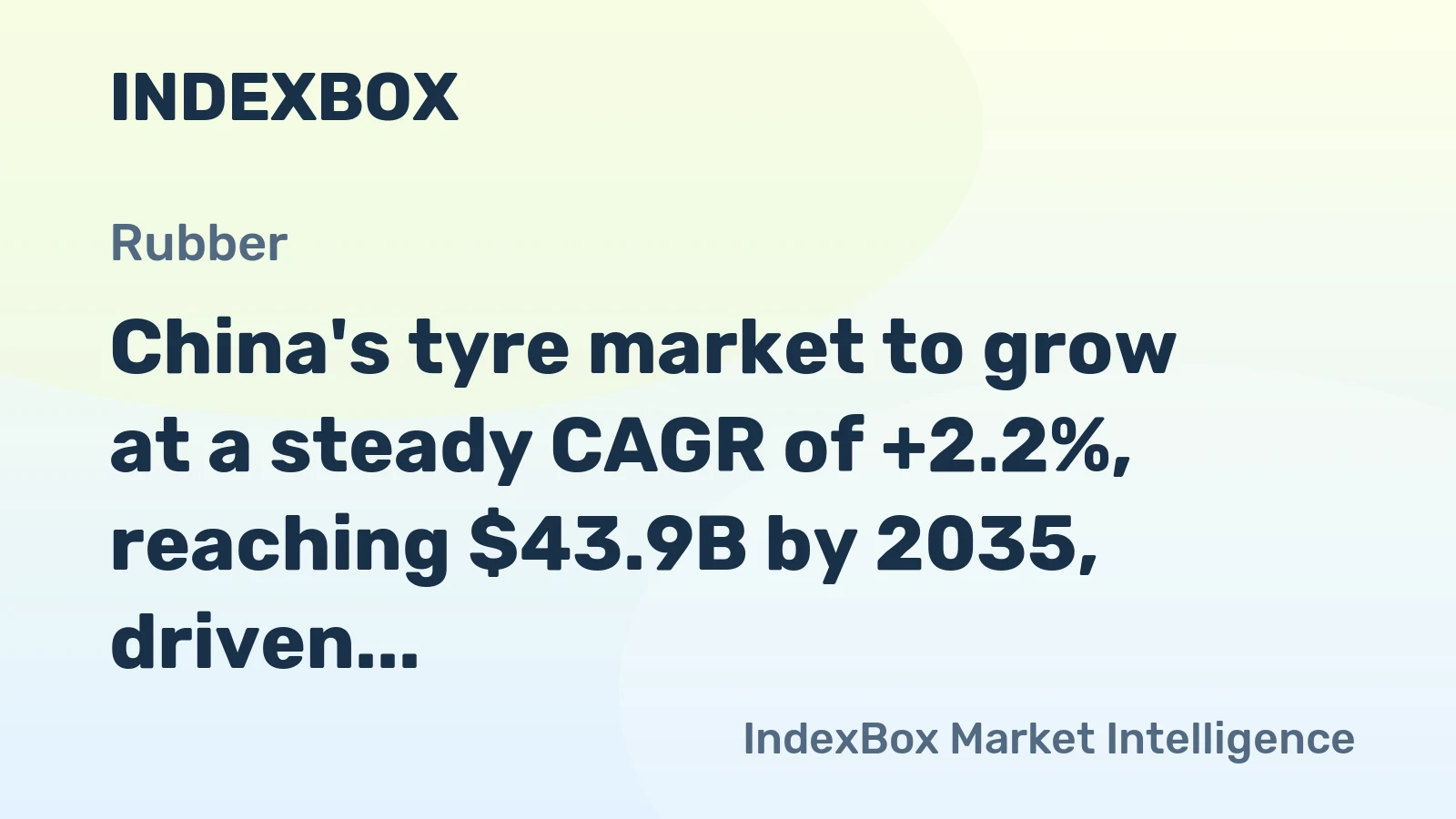 China's tyre market to grow at a steady CAGR of +2.2%, reaching $43.9B by 2035, driven by increasing domestic demand.