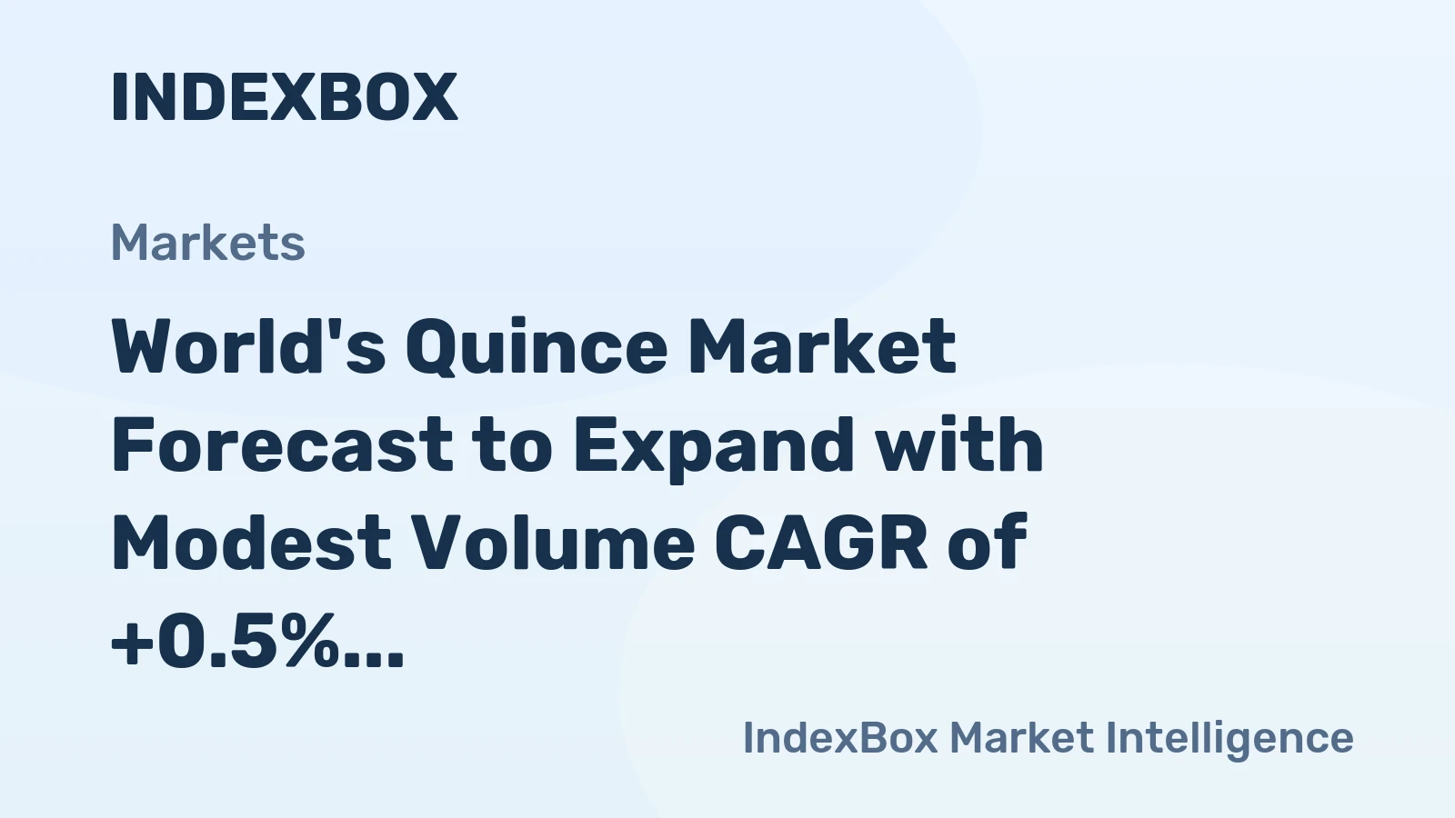 World's Quince Market Forecast to Expand with Modest Volume CAGR of +0.5% Through 2035