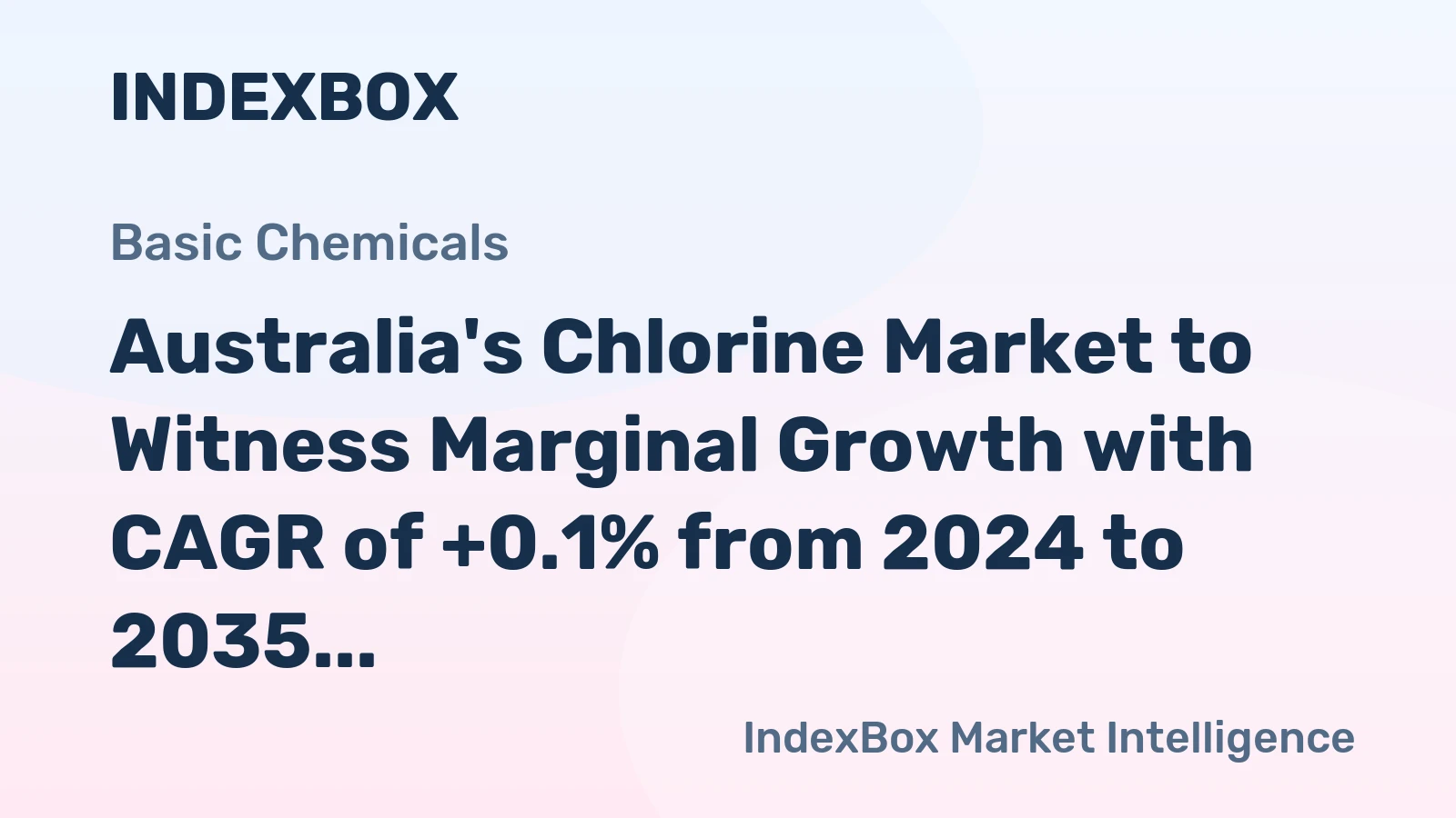 Australia's Chlorine Market to Witness Marginal Growth with CAGR of +0.1% from 2024 to 2035