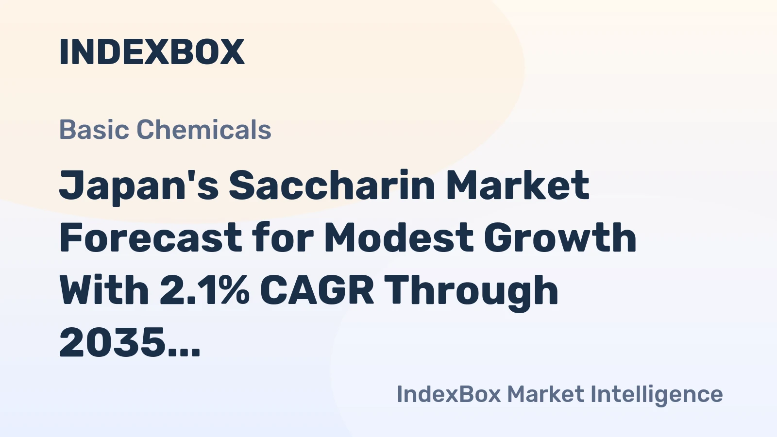 Japan's Saccharin Market Forecast for Modest Growth With 2.1% CAGR Through 2035