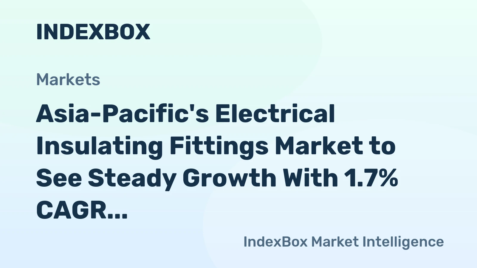 Asia-Pacific's Electrical Insulating Fittings Market to See Steady Growth With 1.7% CAGR Through 2035
