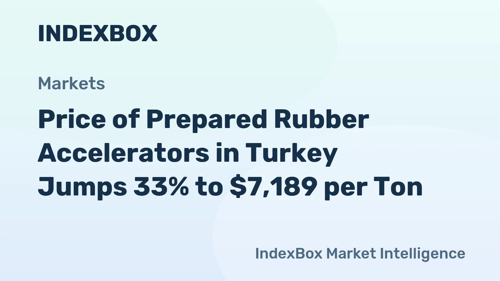 Price of Prepared Rubber Accelerators in Turkey Jumps 33% to $7,189 per Ton