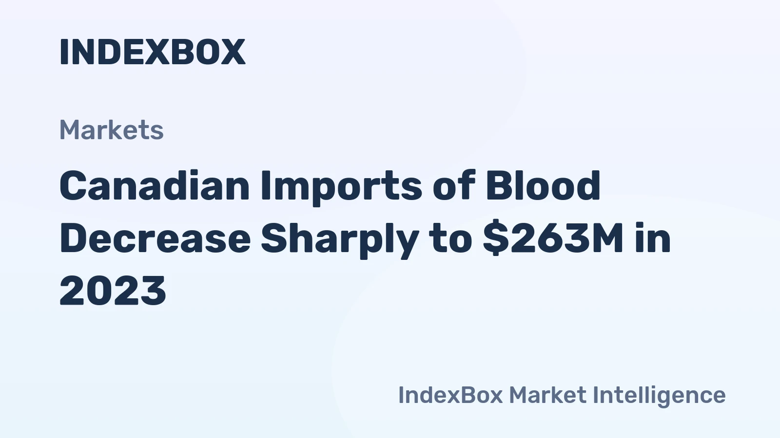 Canadian Imports of Blood Decrease Sharply to $263M in 2023