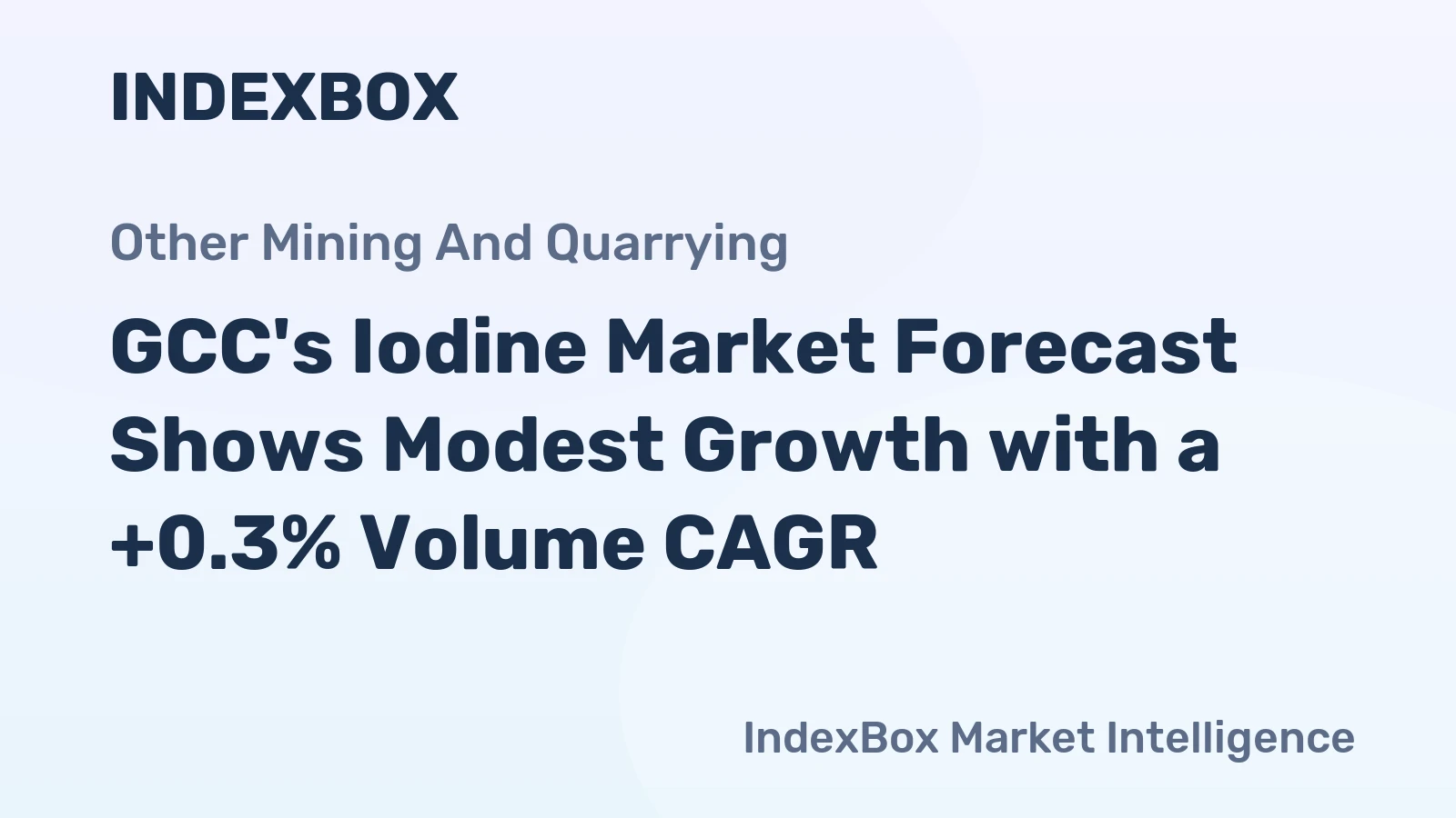 GCC's Iodine Market Forecast Shows Modest Growth with a +0.3% Volume CAGR
