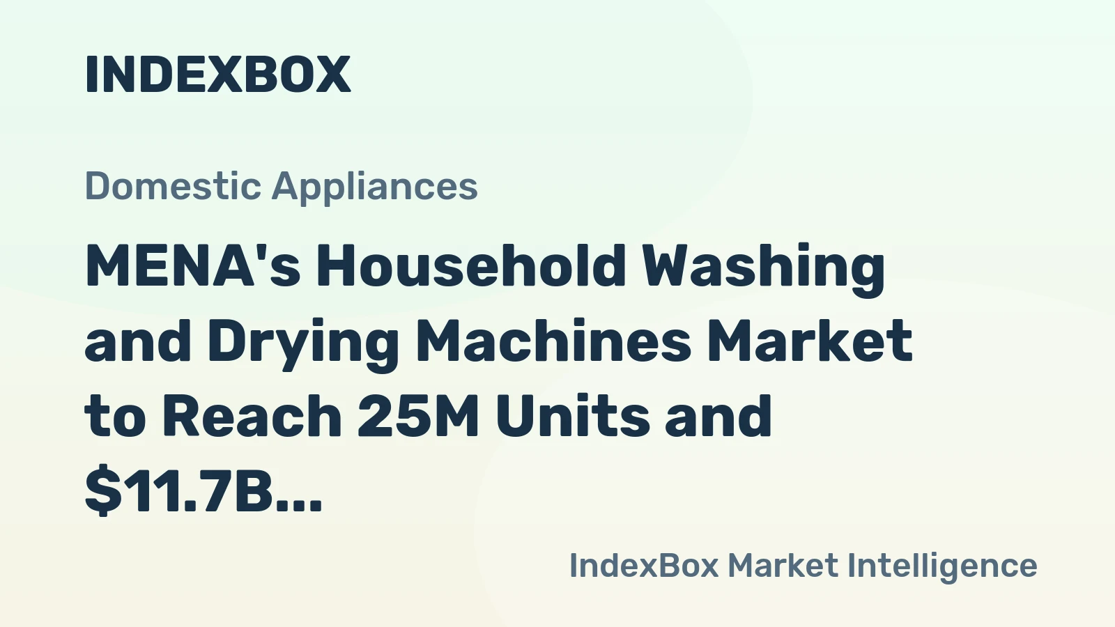 MENA's Household Washing and Drying Machines Market to Reach 25M Units and $11.7B by 2035