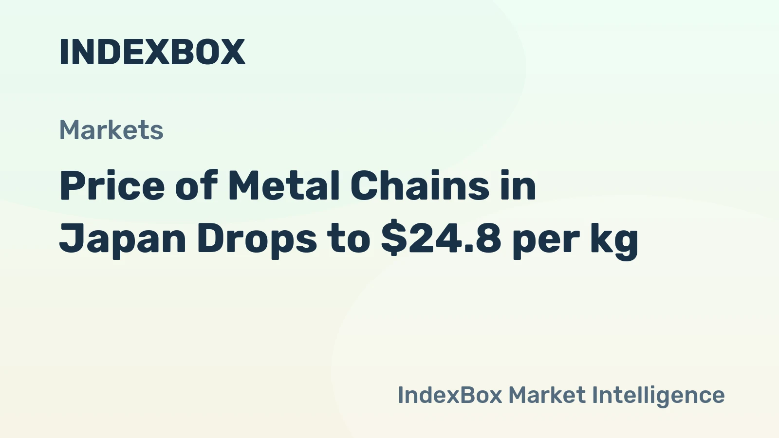 Price of Metal Chains in Japan Drops to $24.8 per kg