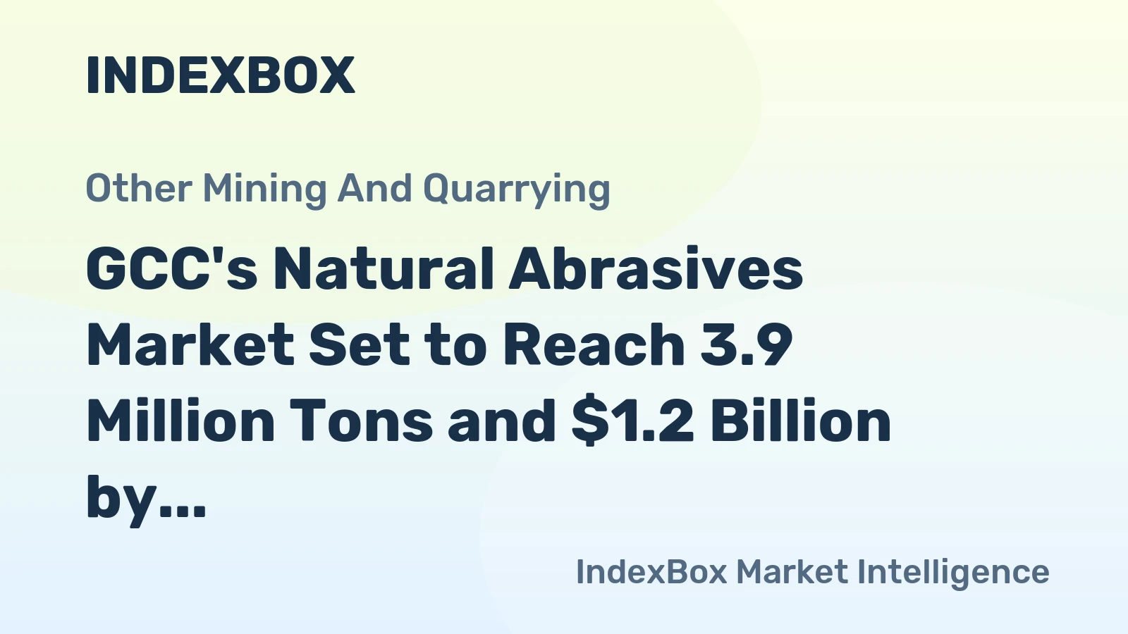 GCC's Natural Abrasives Market Set to Reach 3.9 Million Tons and $1.2 Billion by 2035