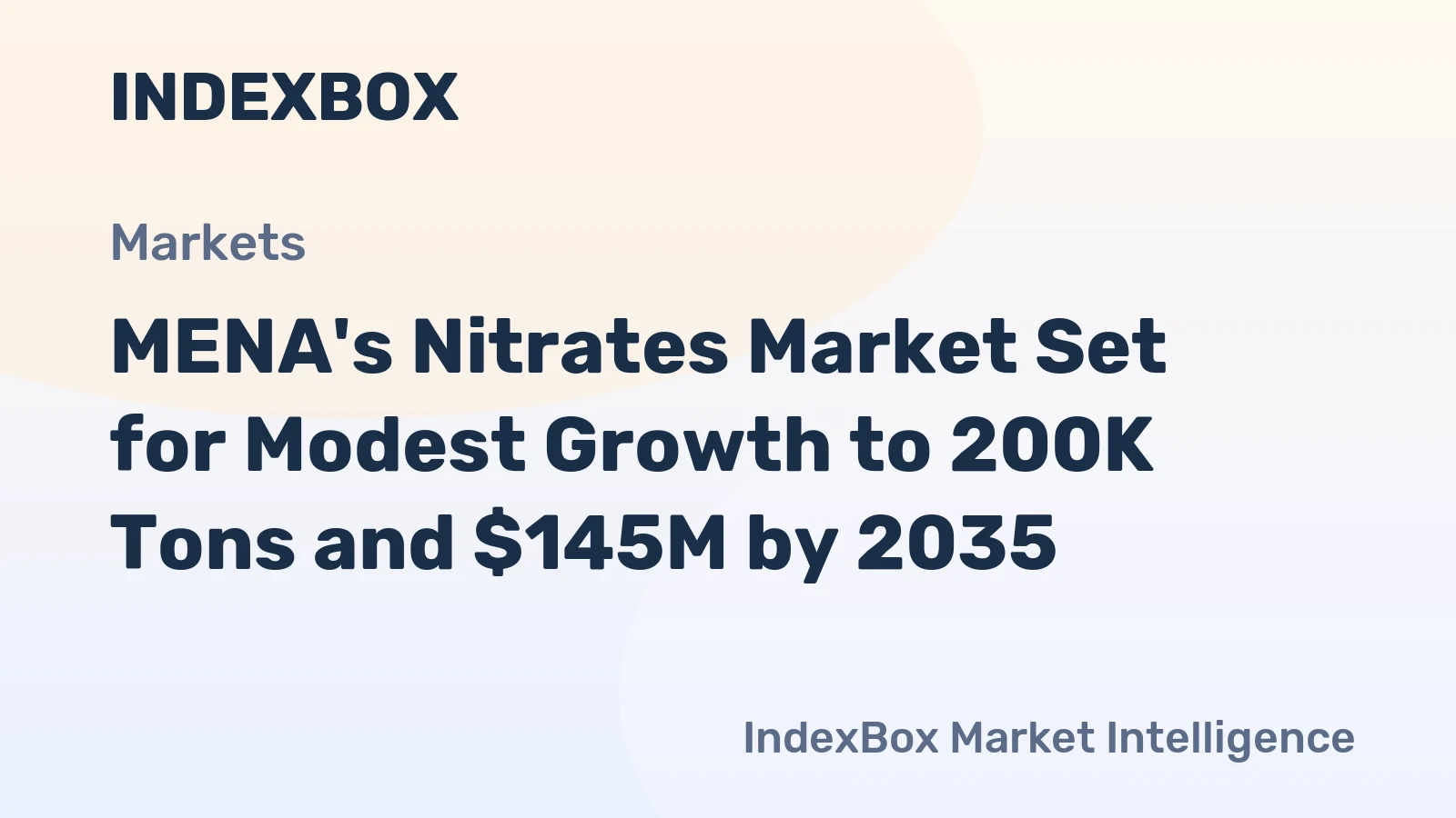 MENA's Nitrates Market Set for Modest Growth to 200K Tons and $145M by 2035