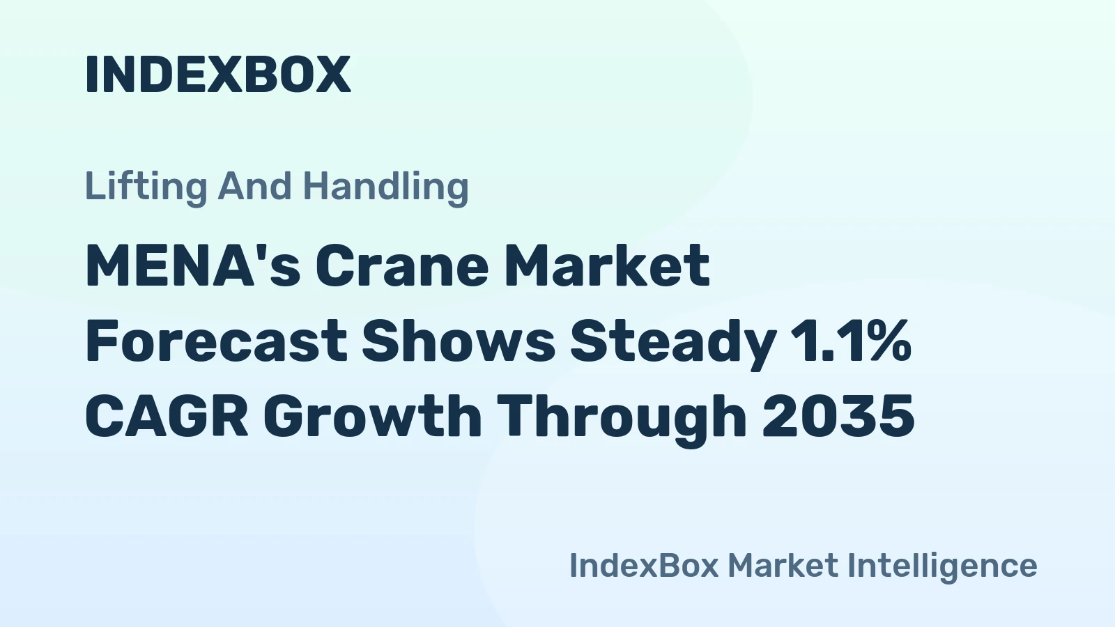 MENA's Crane Market Forecast Shows Steady 1.1% CAGR Growth Through 2035