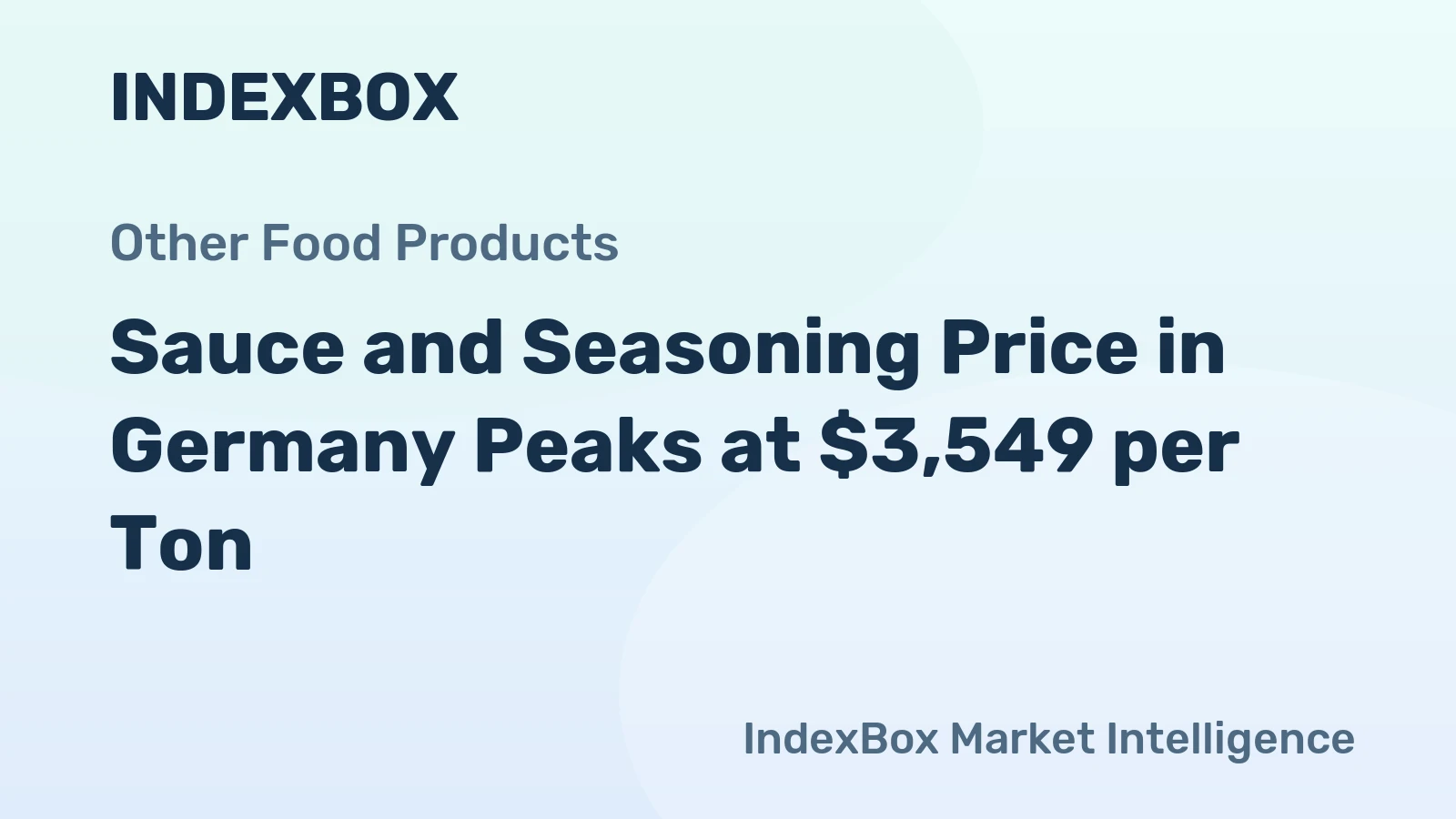 Sauce and Seasoning Price in Germany Peaks at $3,549 per Ton