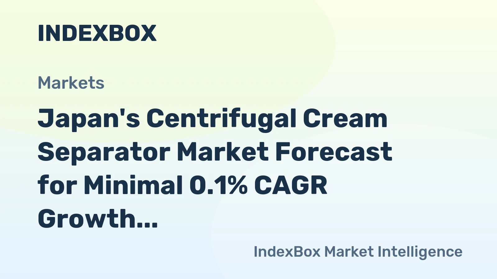 Japan's Centrifugal Cream Separator Market Forecast for Minimal 0.1% CAGR Growth Through 2035