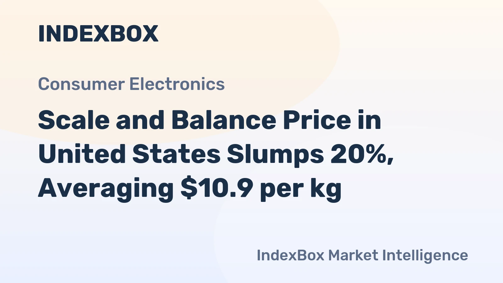 Scale and Balance Price in United States Slumps 20%, Averaging $10.9 per kg