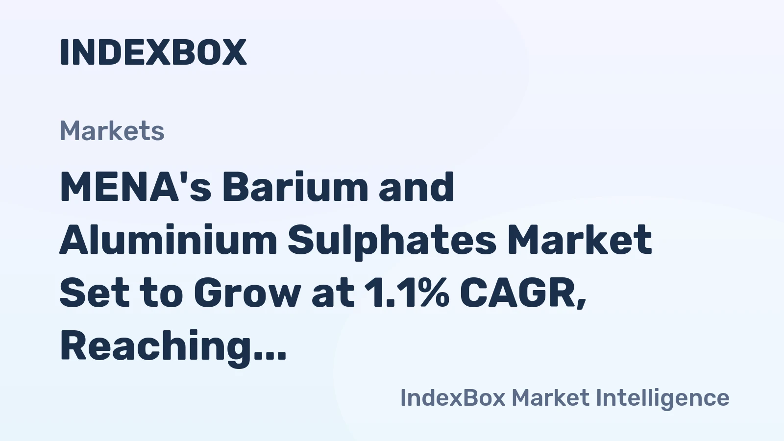 MENA's Barium and Aluminium Sulphates Market Set to Grow at 1.1% CAGR, Reaching $141M by 2035