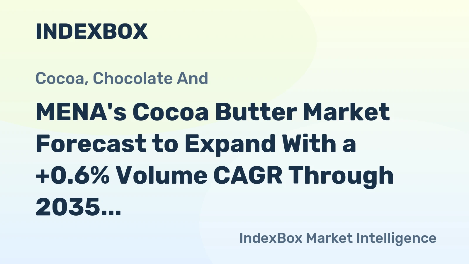 MENA's Cocoa Butter Market Forecast to Expand With a +0.6% Volume CAGR Through 2035