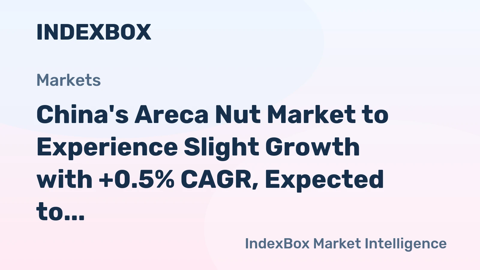 China's Areca Nut Market to Experience Slight Growth with +0.5% CAGR, Expected to Reach 96K Tons by 2035