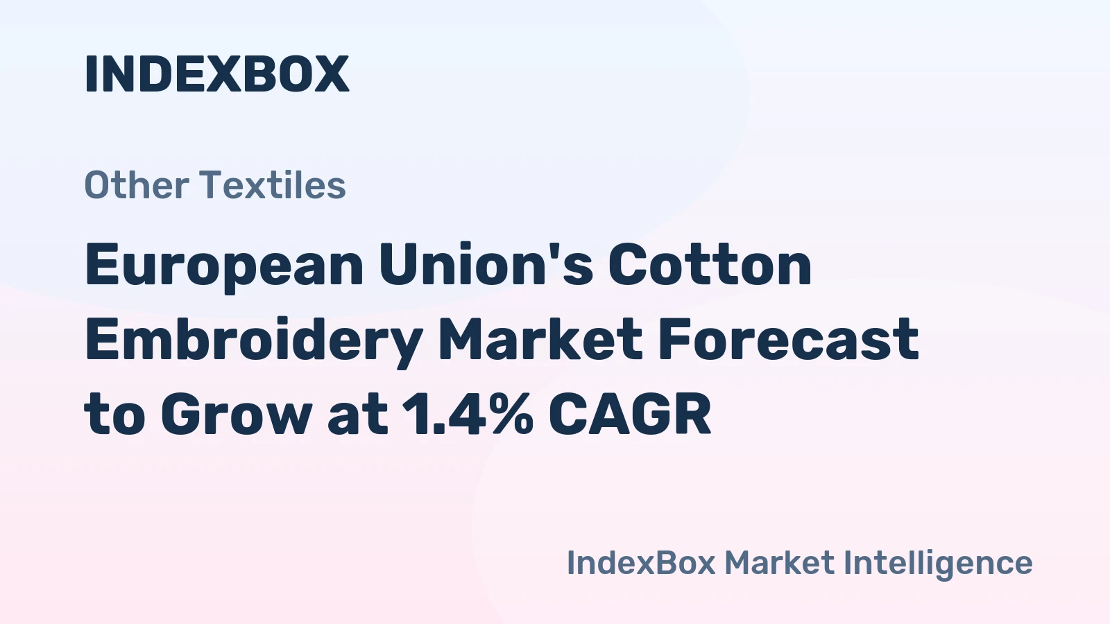 European Union's Cotton Embroidery Market Forecast to Grow at 1.4% CAGR