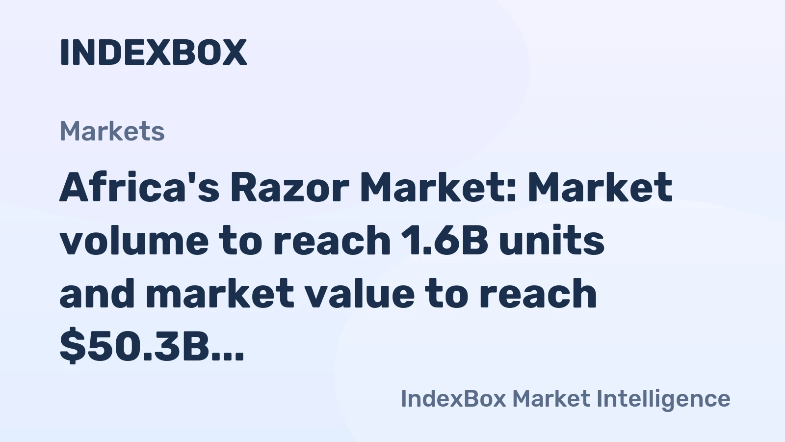 Africa's Razor Market: Market volume to reach 1.6B units and market value to reach $50.3B by 2035
