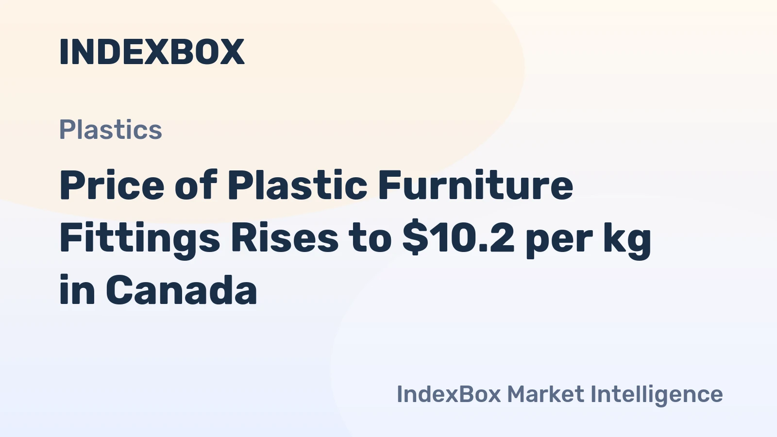 Price of Plastic Furniture Fittings Rises to $10.2 per kg in Canada