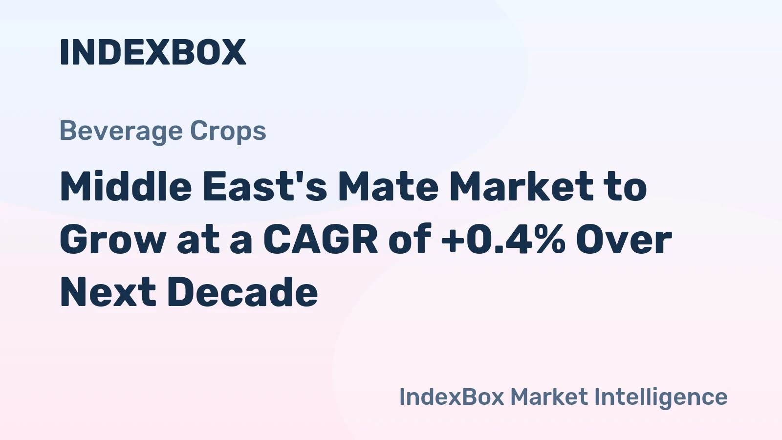 Middle East's Mate Market to Grow at a CAGR of +0.4% Over Next Decade