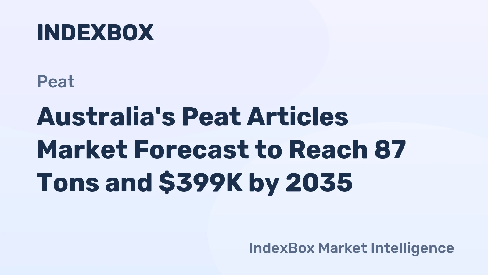 Australia's Peat Articles Market Forecast to Reach 87 Tons and $399K by 2035