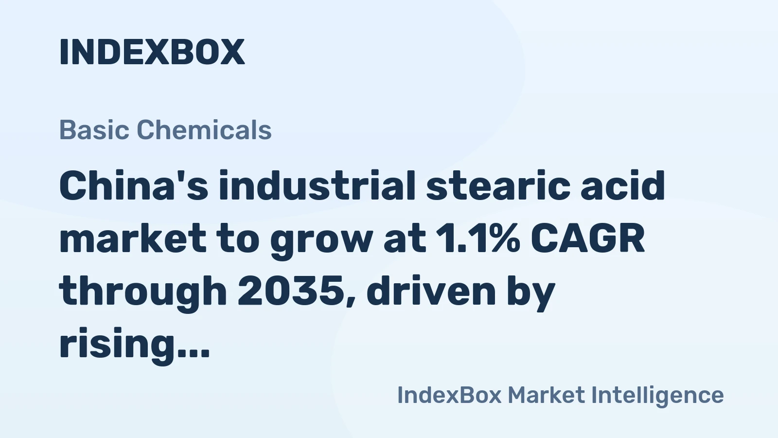 China's industrial stearic acid market to grow at 1.1% CAGR through 2035, driven by rising domestic demand, reaching 864K tons.