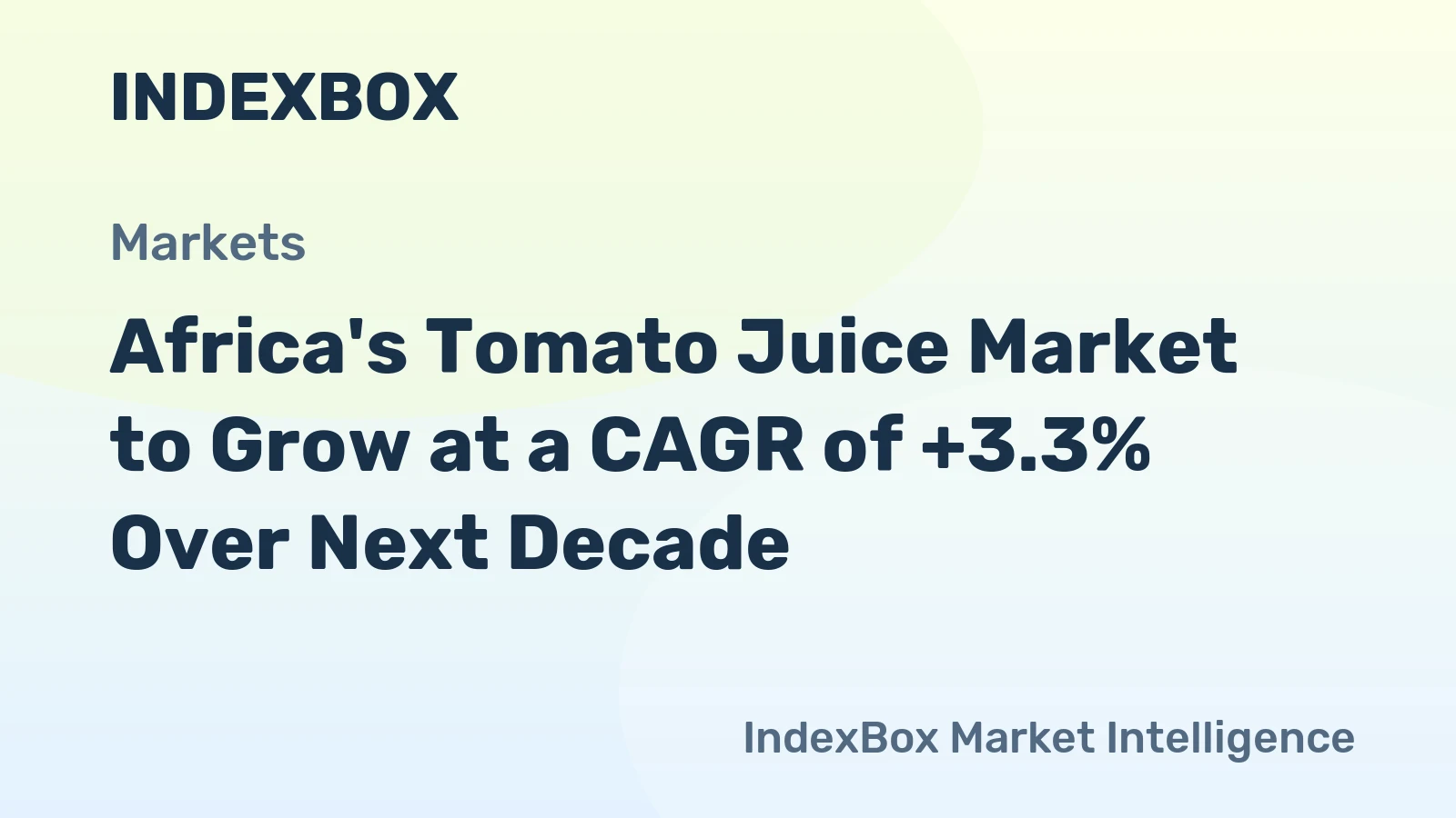 Africa's Tomato Juice Market to Grow at a CAGR of +3.3% Over Next Decade