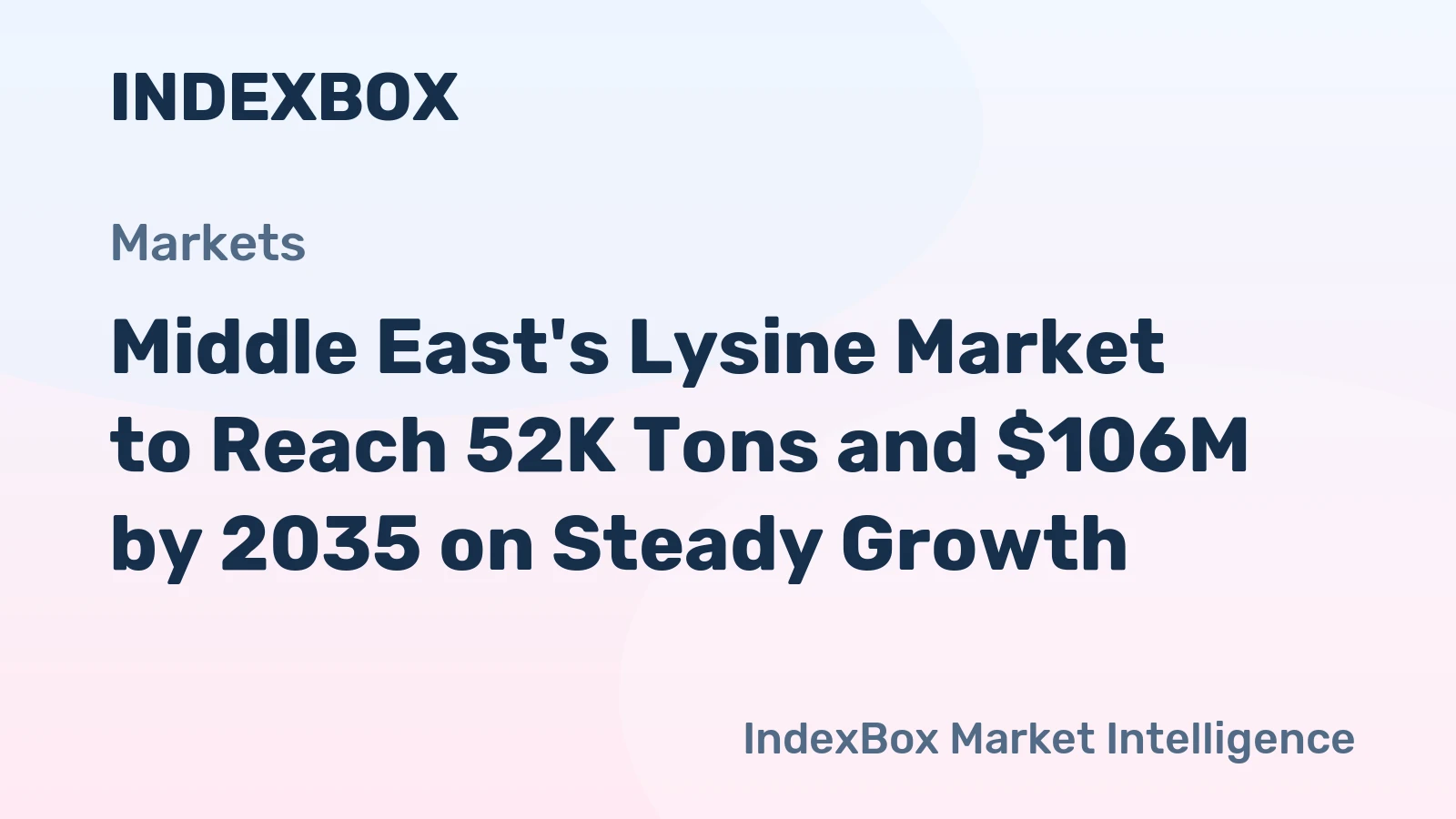 Middle East's Lysine Market to Reach 52K Tons and $106M by 2035 on Steady Growth
