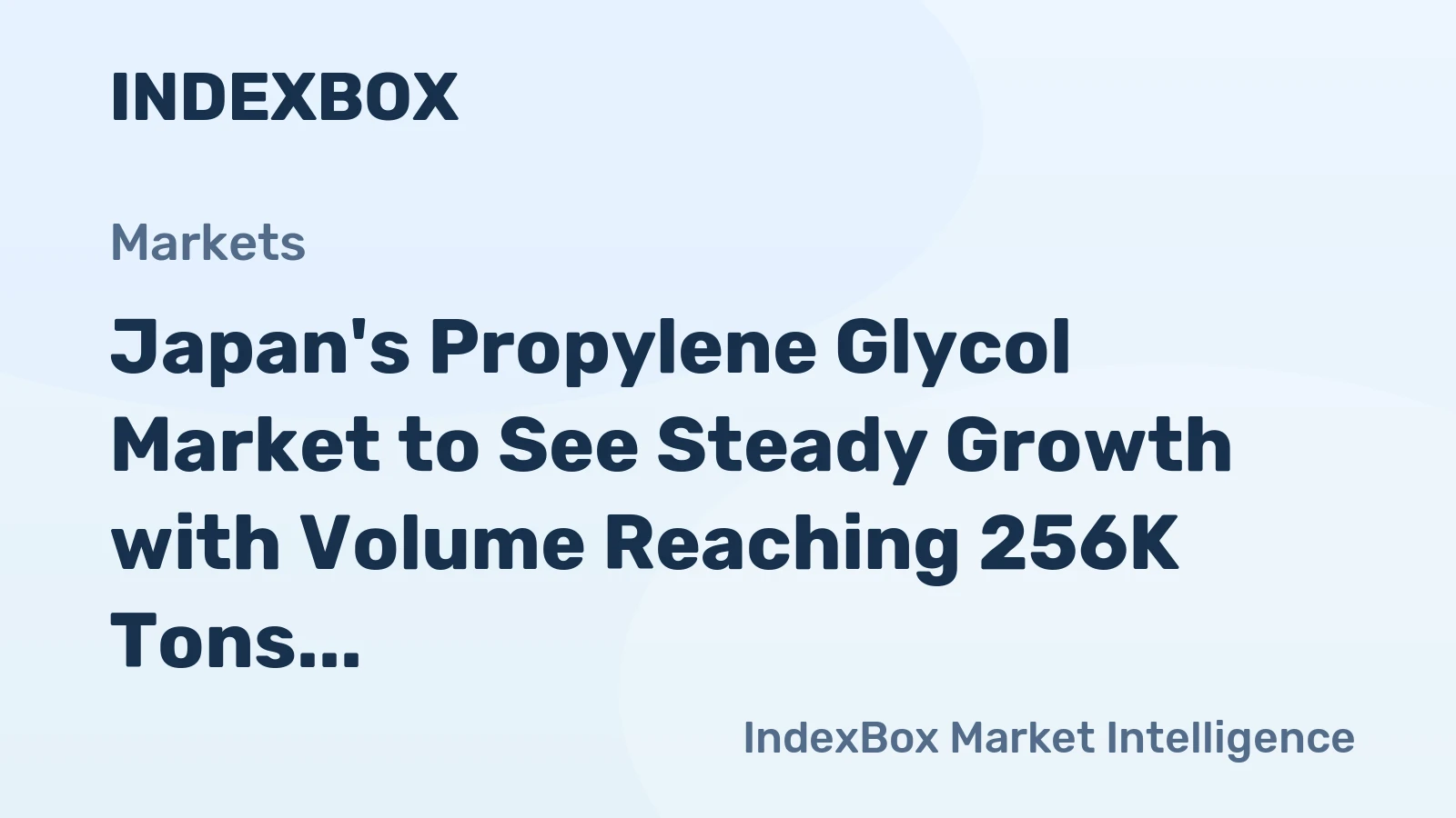 Japan's Propylene Glycol Market to See Steady Growth with Volume Reaching 256K Tons and Value Reaching $2.2B by 2035
