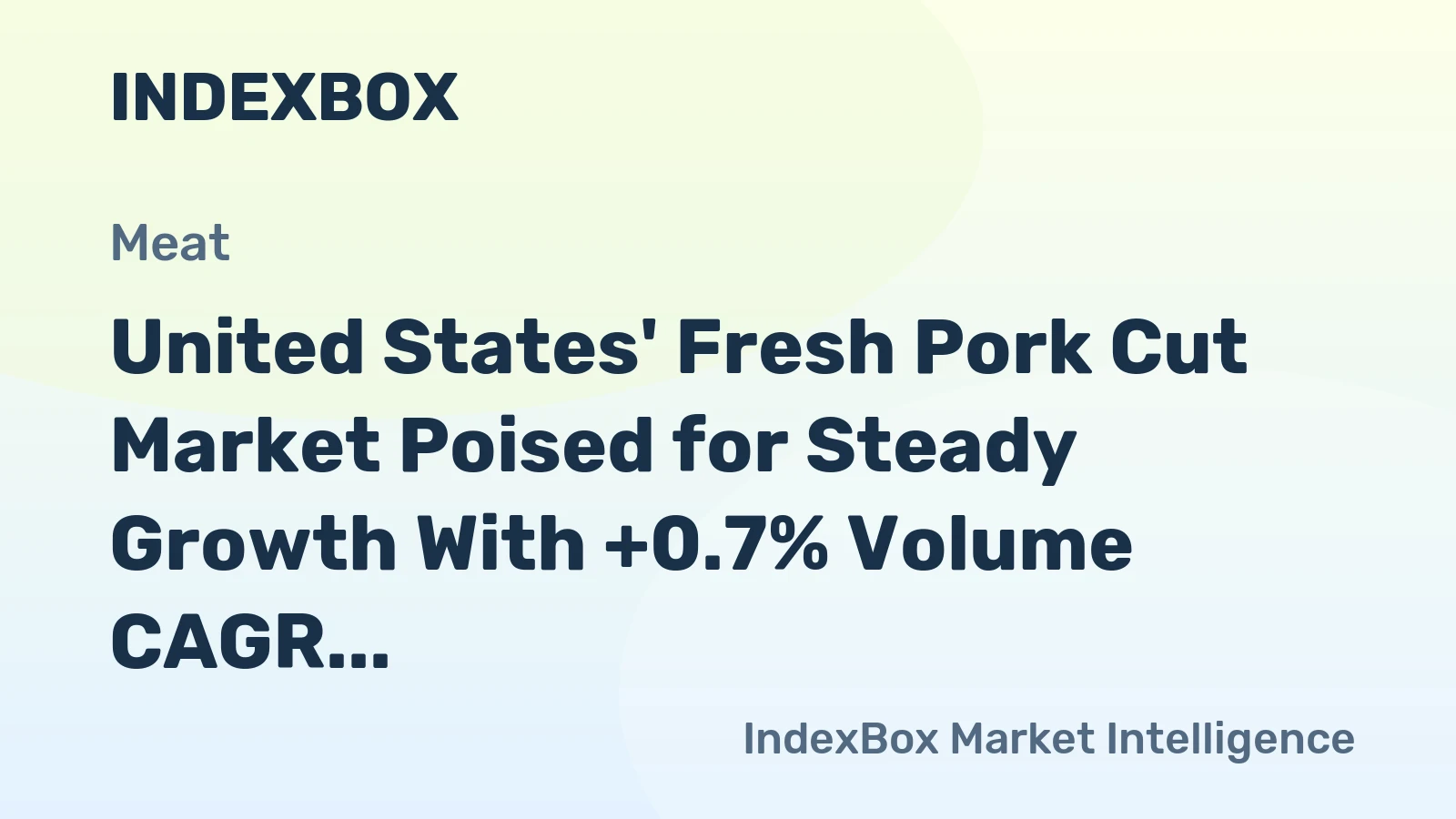 United States' Fresh Pork Cut Market Poised for Steady Growth With +0.7% Volume CAGR Through 2035